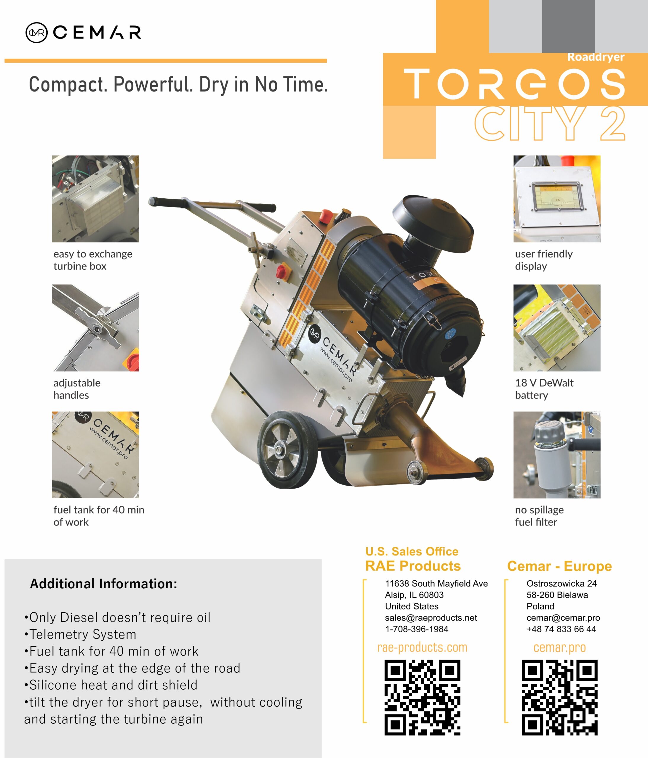CEMAR Torgos City 2 Diesel-Powered Turbine Road Dryers - RAE Products ...