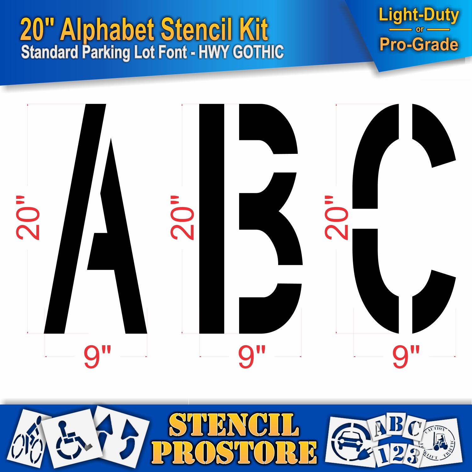 20" Alphabet Kit Stencil - RAE Products & Chemicals Corp. - Providing ...