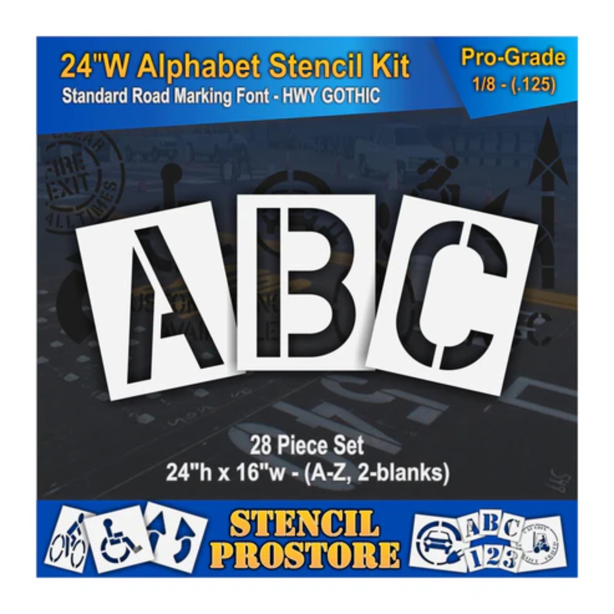 24" Wide Alphabet Kit Stencil - RAE Products & Chemicals Corp ...