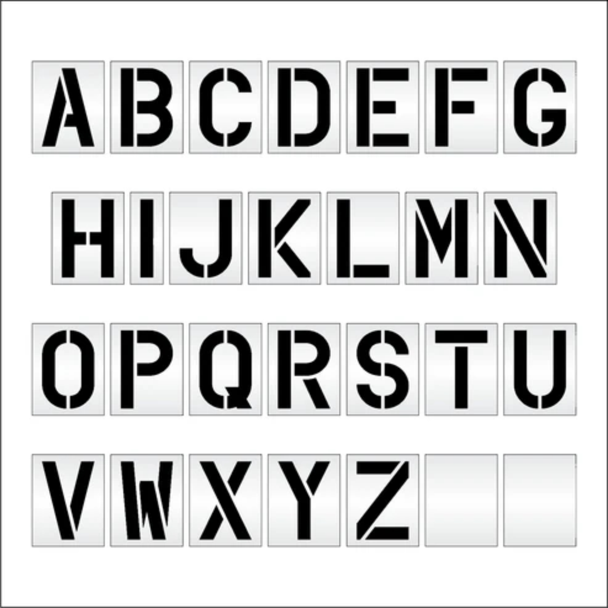 24" Wide Alphabet Kit Stencil - RAE Products & Chemicals Corp ...