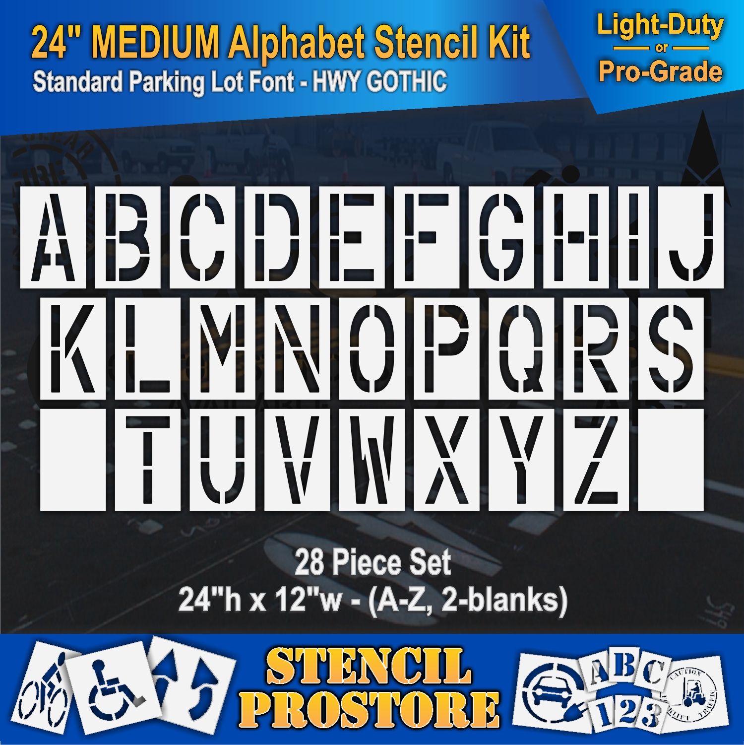 24" Medium Alphabet Kit Stencil - RAE Products & Chemicals Corp ...