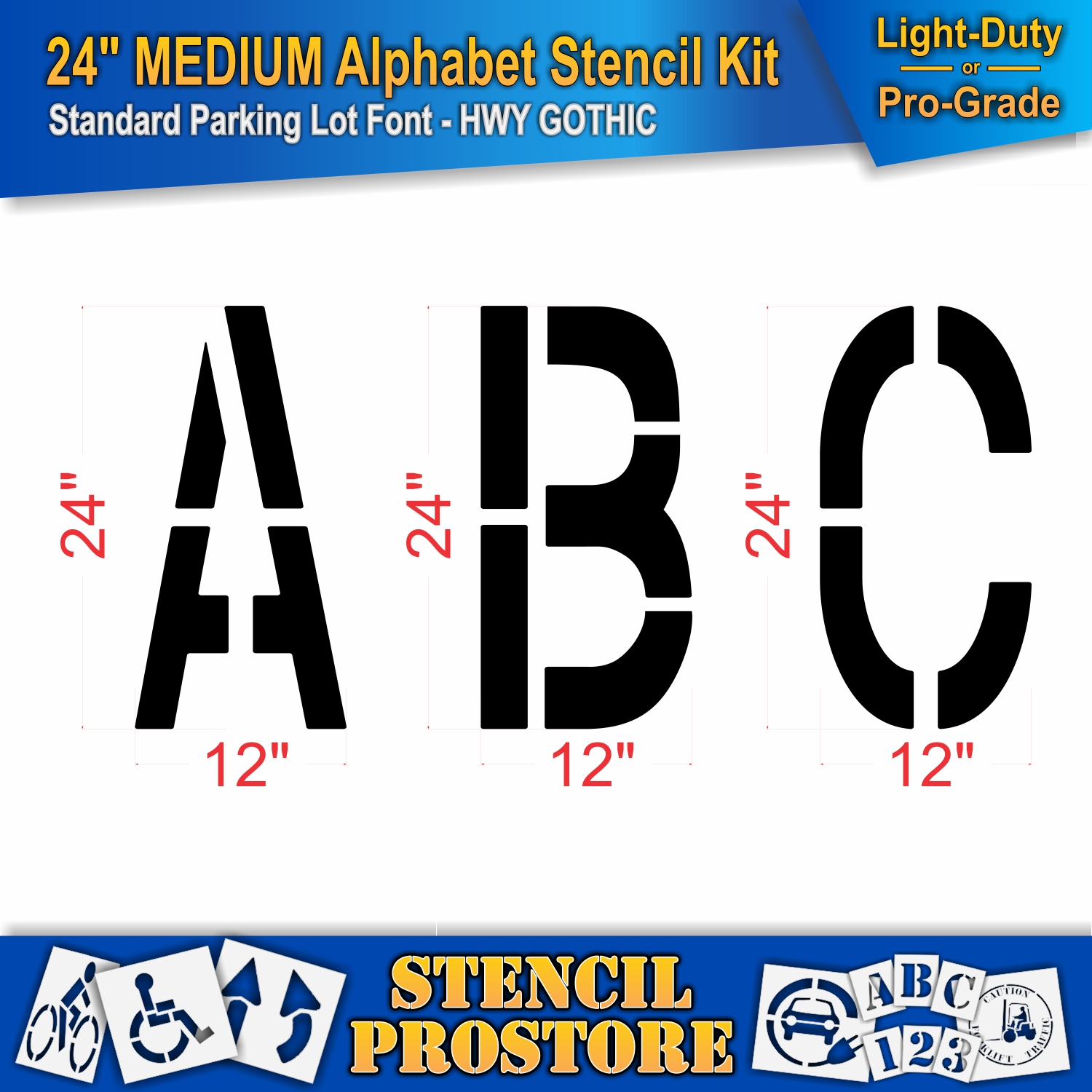 24" Medium Alphabet Kit Stencil - RAE Products & Chemicals Corp ...