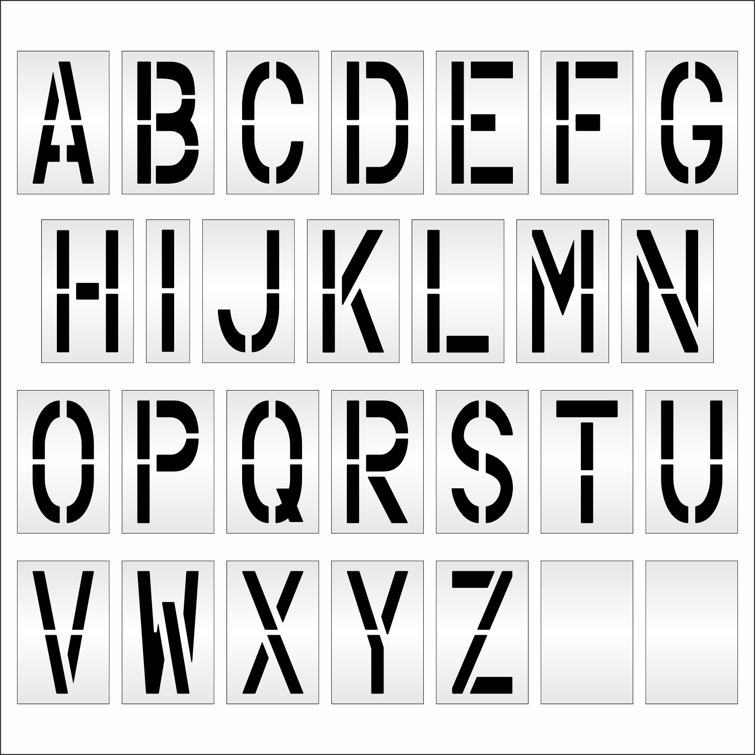 24" Medium Alphabet Kit Stencil - RAE Products & Chemicals Corp ...