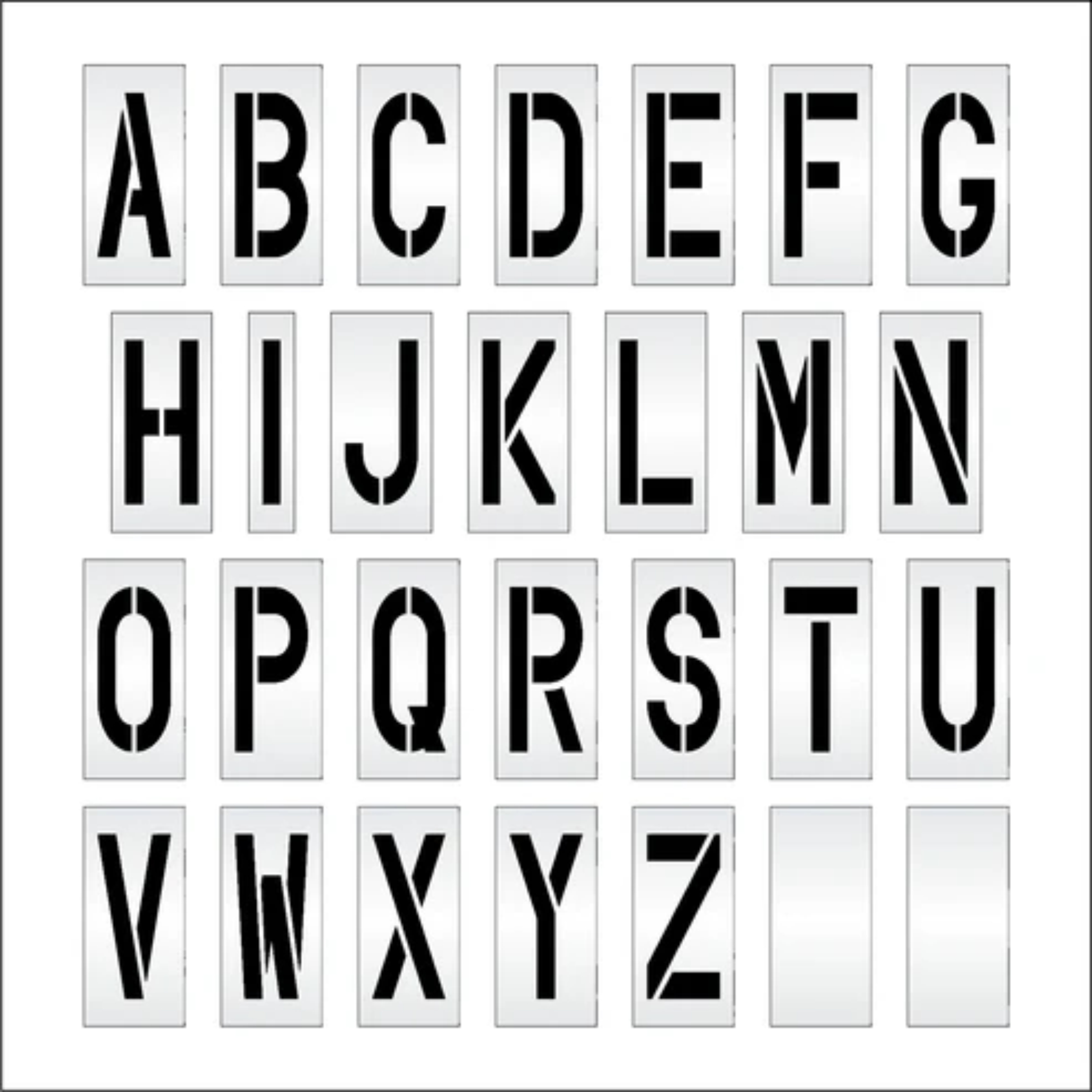36" Wide Alphabet Kit Stencil - RAE Products & Chemicals Corp ...