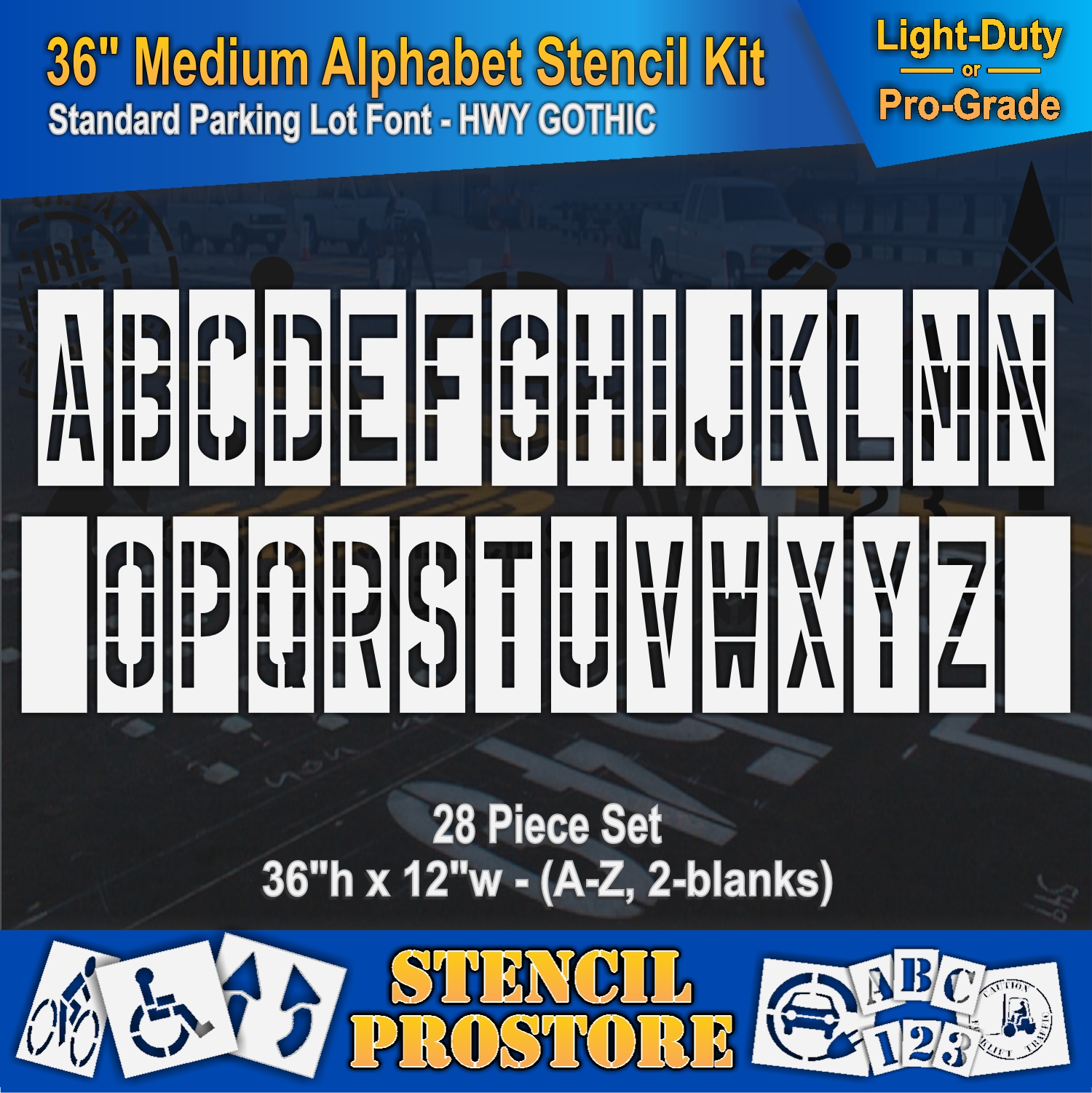 36" Medium Alphabet Kit Stencil - RAE Products & Chemicals Corp ...