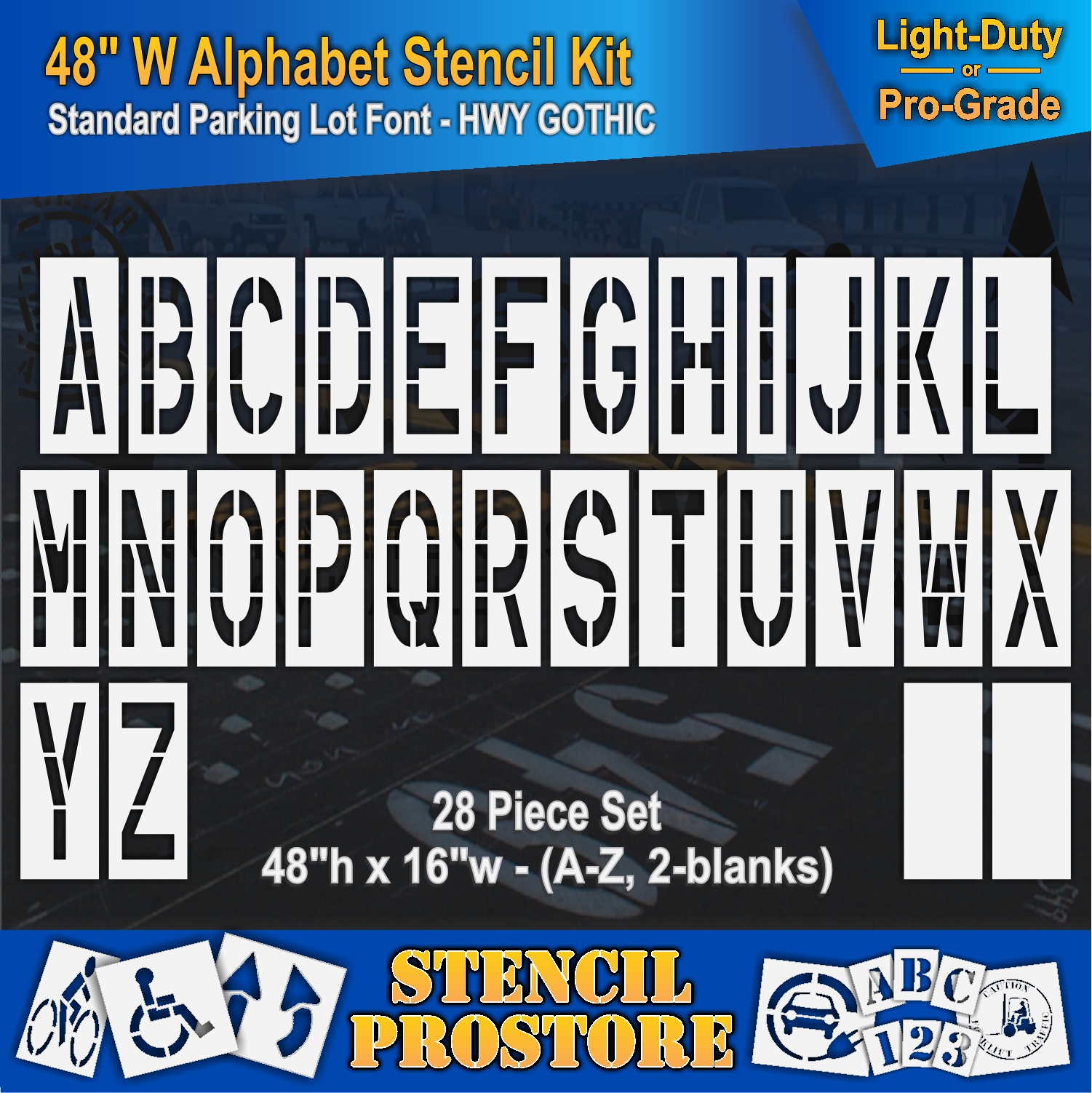 48" Wide Alphabet Kit Stencil - RAE Products & Chemicals Corp ...