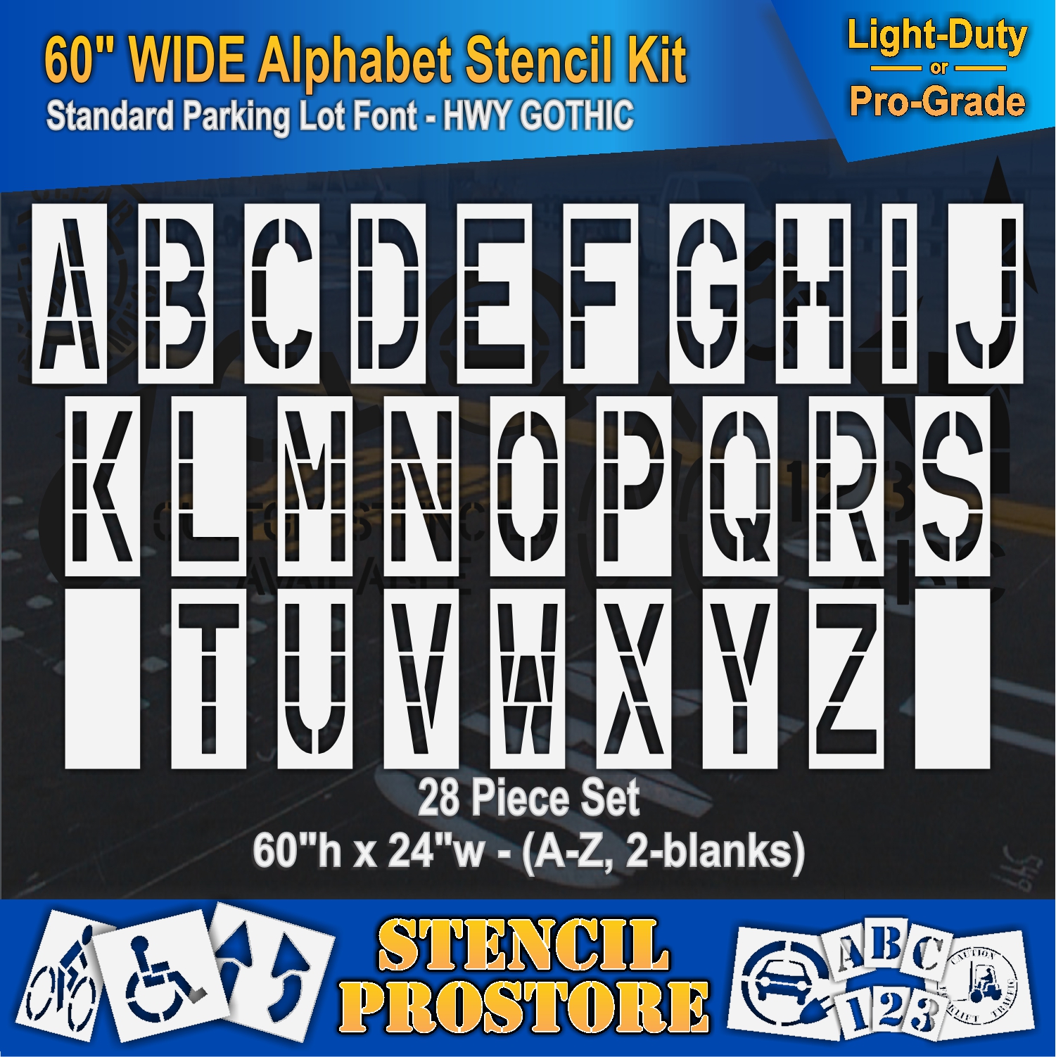 60" Wide Alphabet Kit Stencil - RAE Products & Chemicals Corp ...