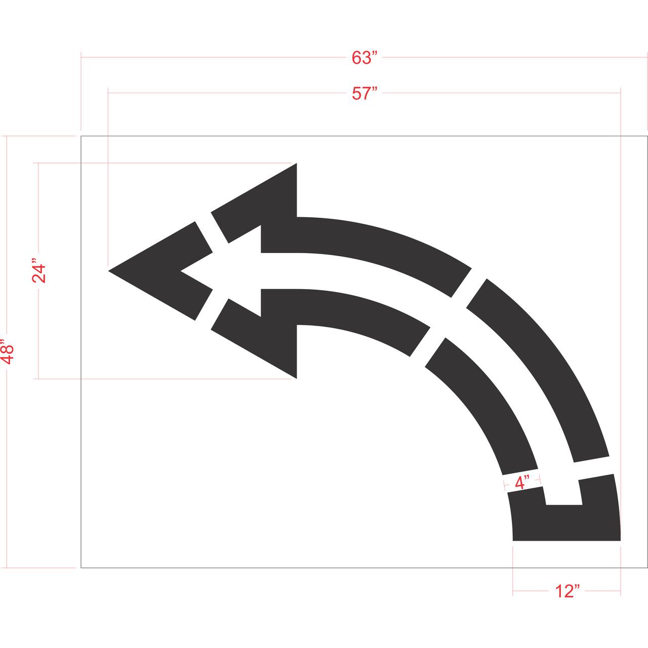57" Walmart Turn Arrow Outline Legacy Stencil - RAE Products ...