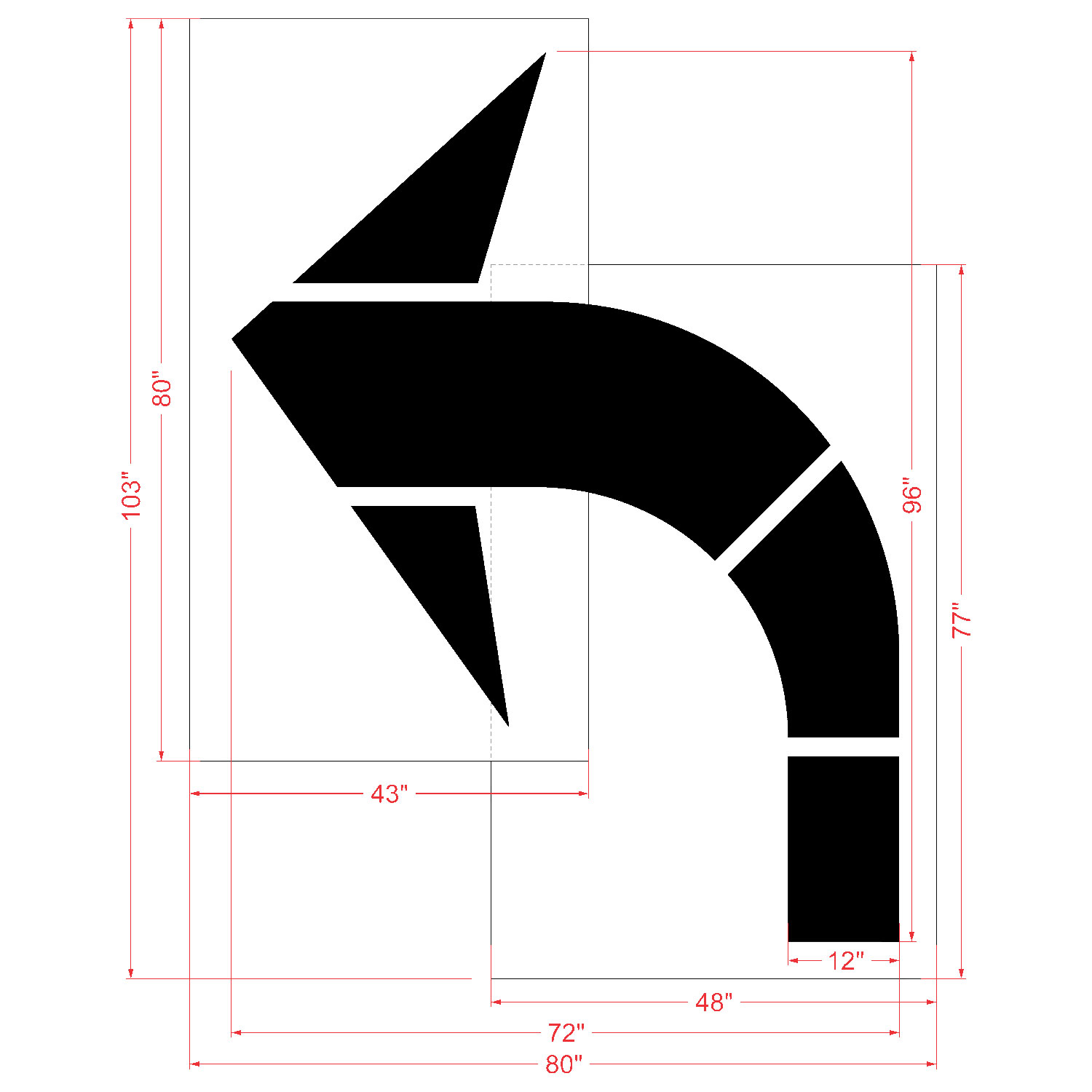96" Walmart Turn Arrow Stencil - RAE Products & Chemicals Corp ...