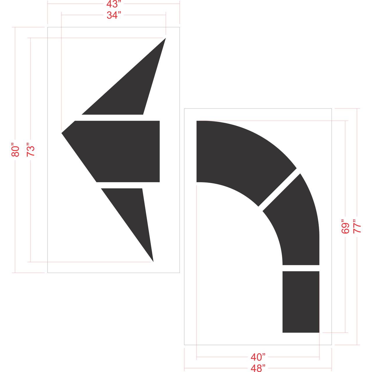 96" FHWA/DOT Turn Arrow Stencil - RAE Products & Chemicals Corp ...