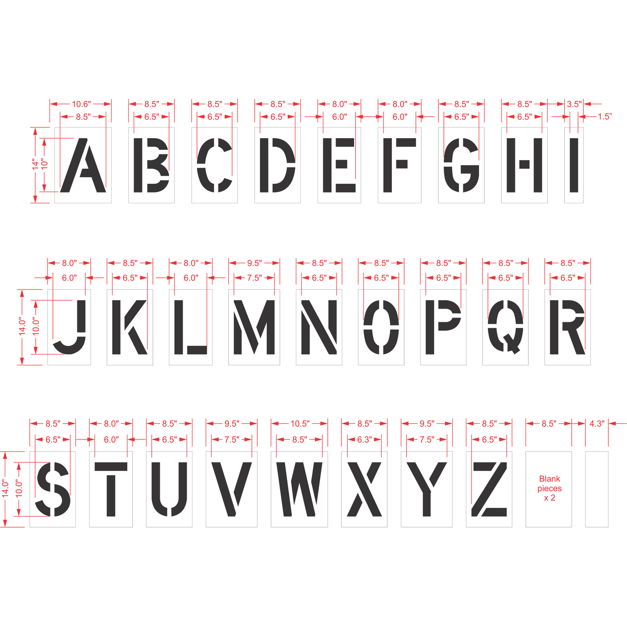 10" Alphabet Kit Stencil - RAE Products & Chemicals Corp. - Providing ...