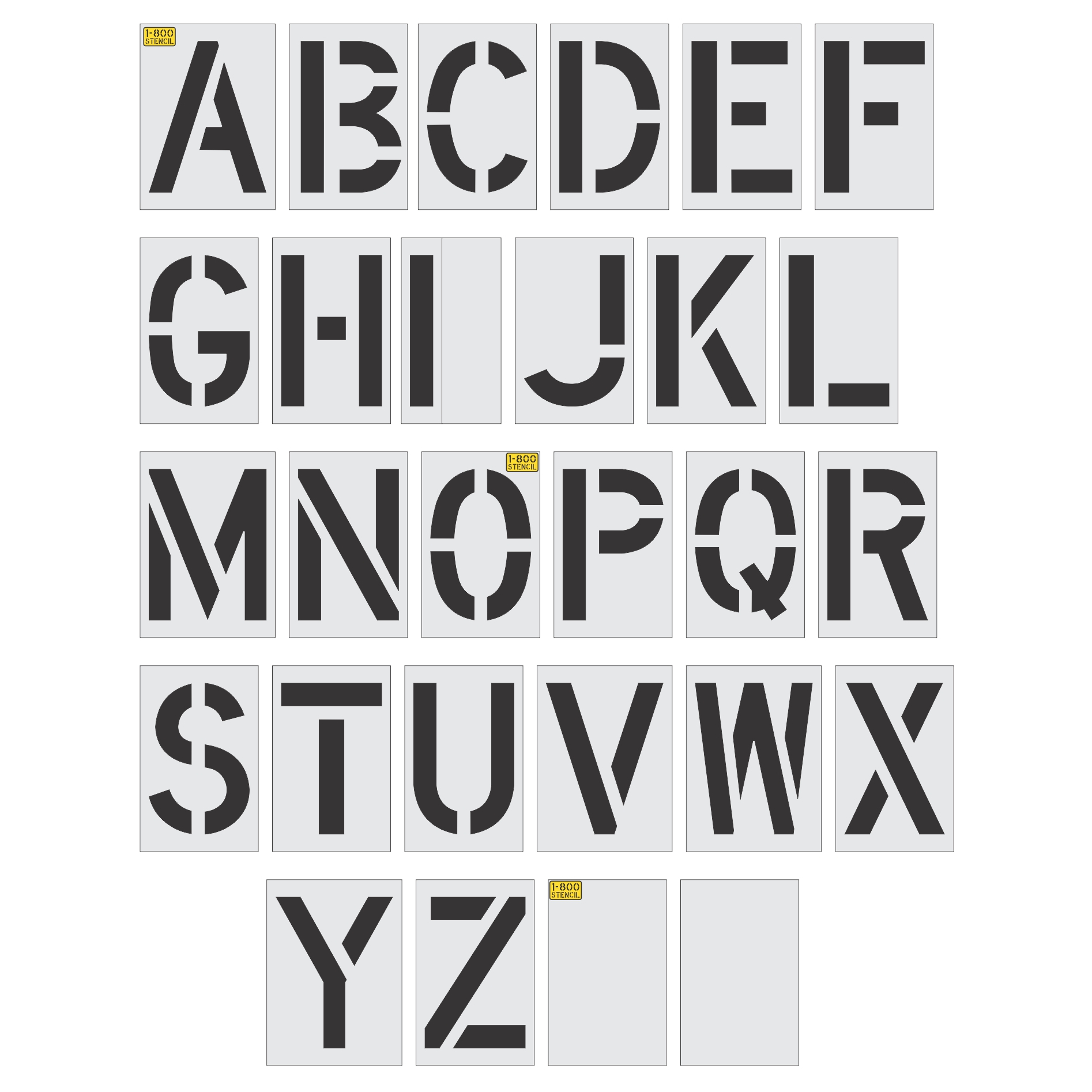 18" x 12" Alphabet Kit Stencil - RAE Products & Chemicals Corp ...