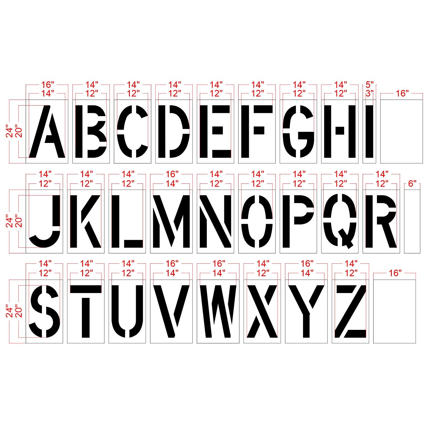 20" x 12" Alphabet Kit Stencil - RAE Products & Chemicals Corp ...