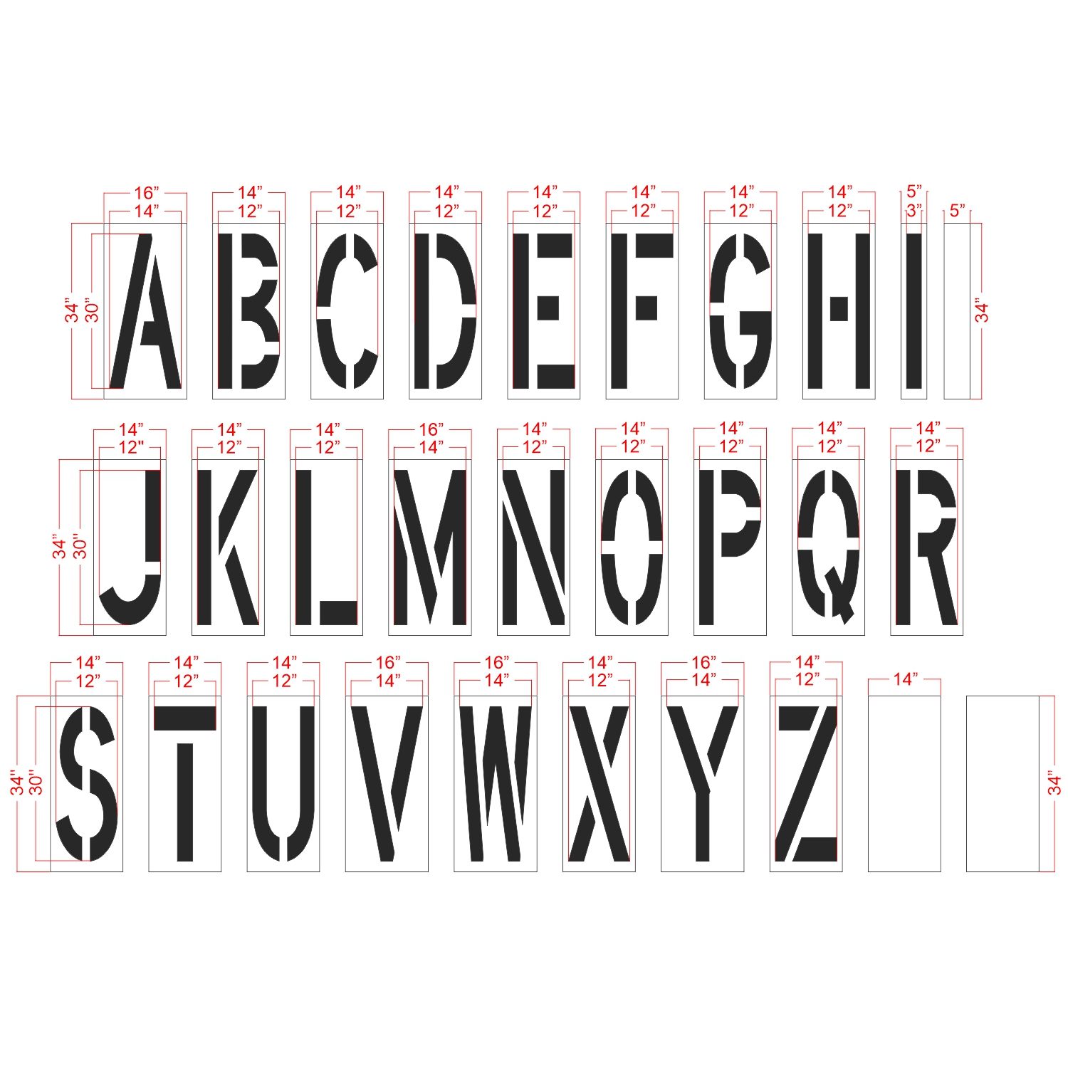 30" Alphabet Kit Stencil - RAE Products & Chemicals Corp. - Providing ...
