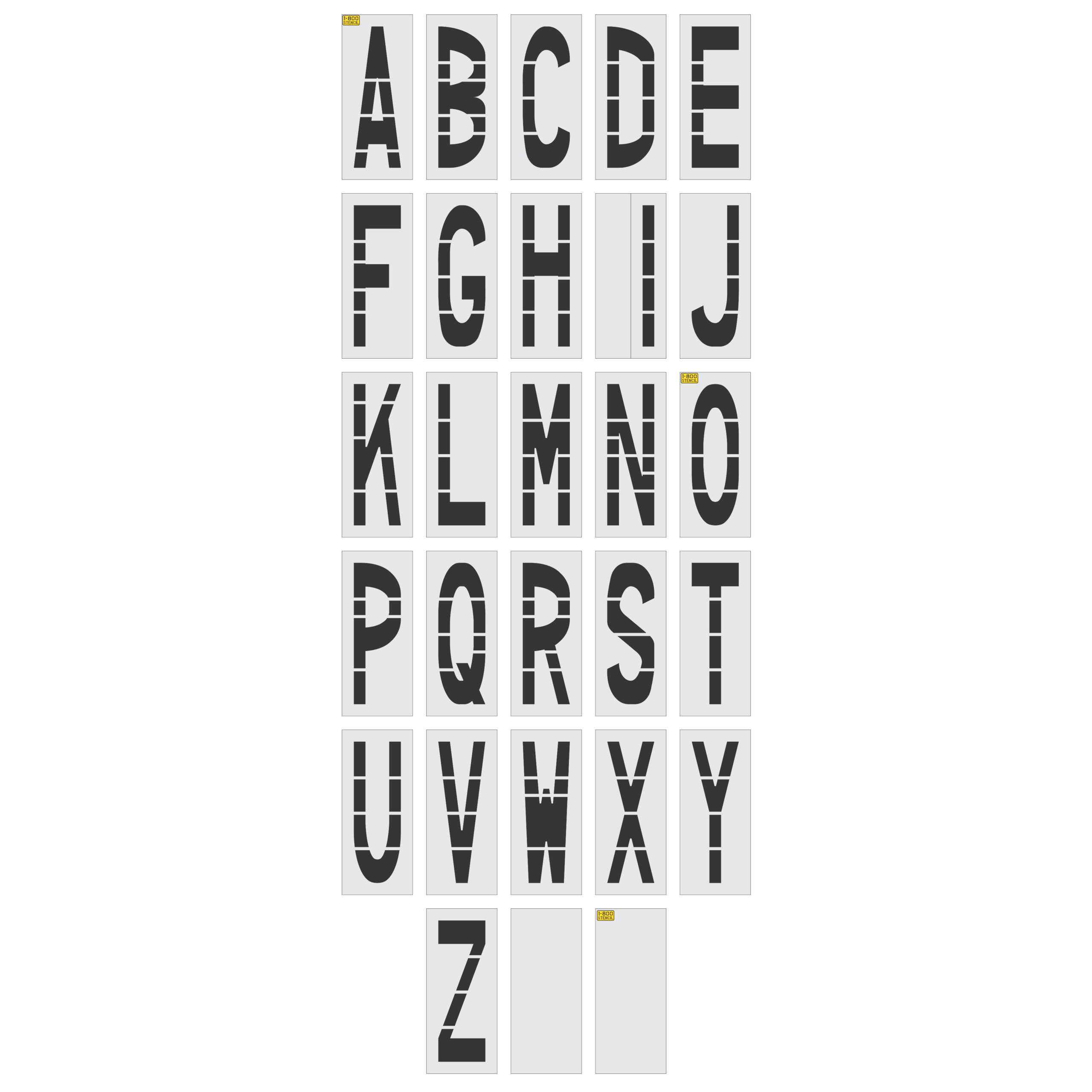 48" x 16" Alphabet Kit Stencil - RAE Products & Chemicals Corp ...