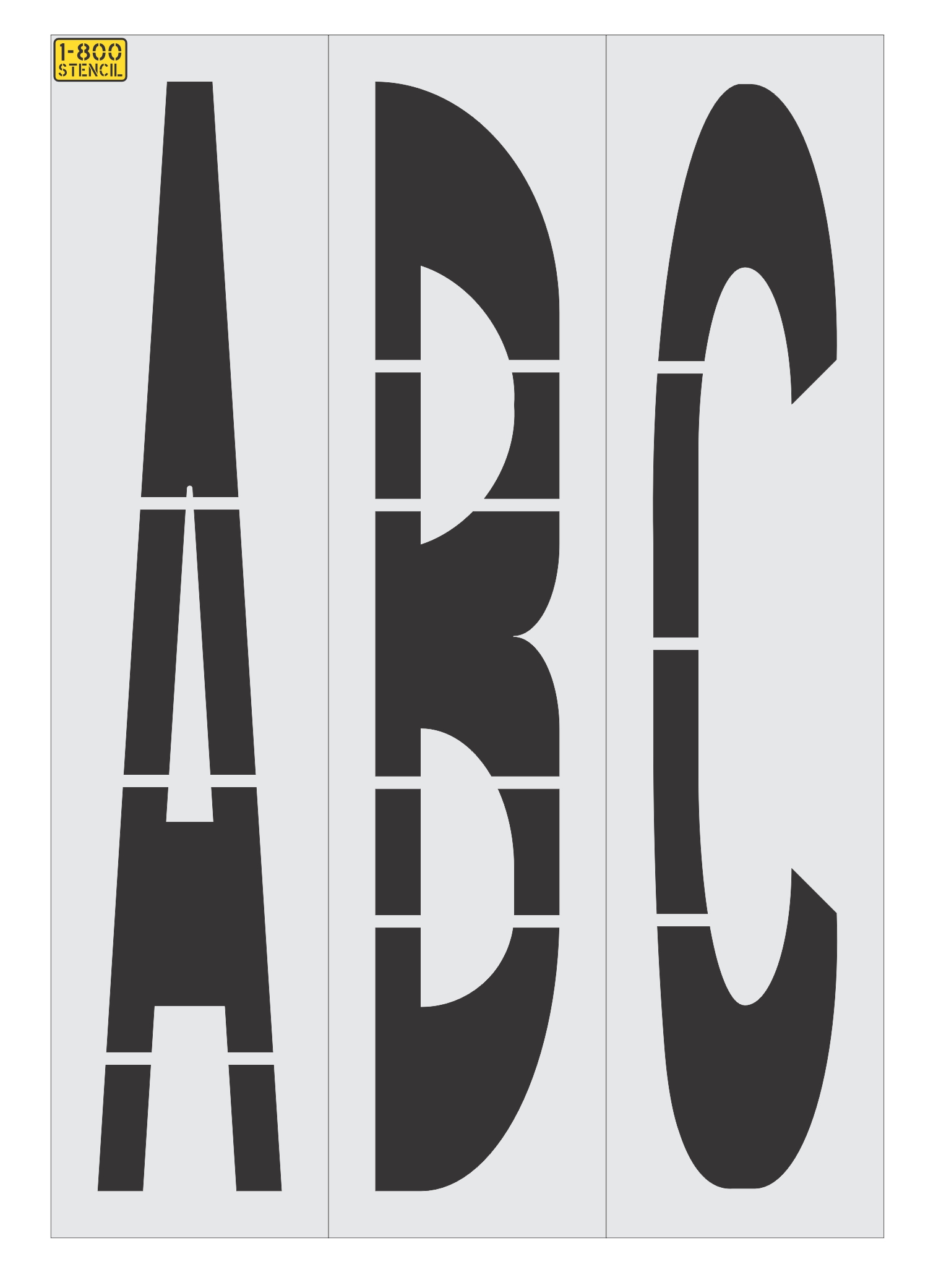 96" x 16" Alphabet Kit Stencil - RAE Products & Chemicals Corp ...