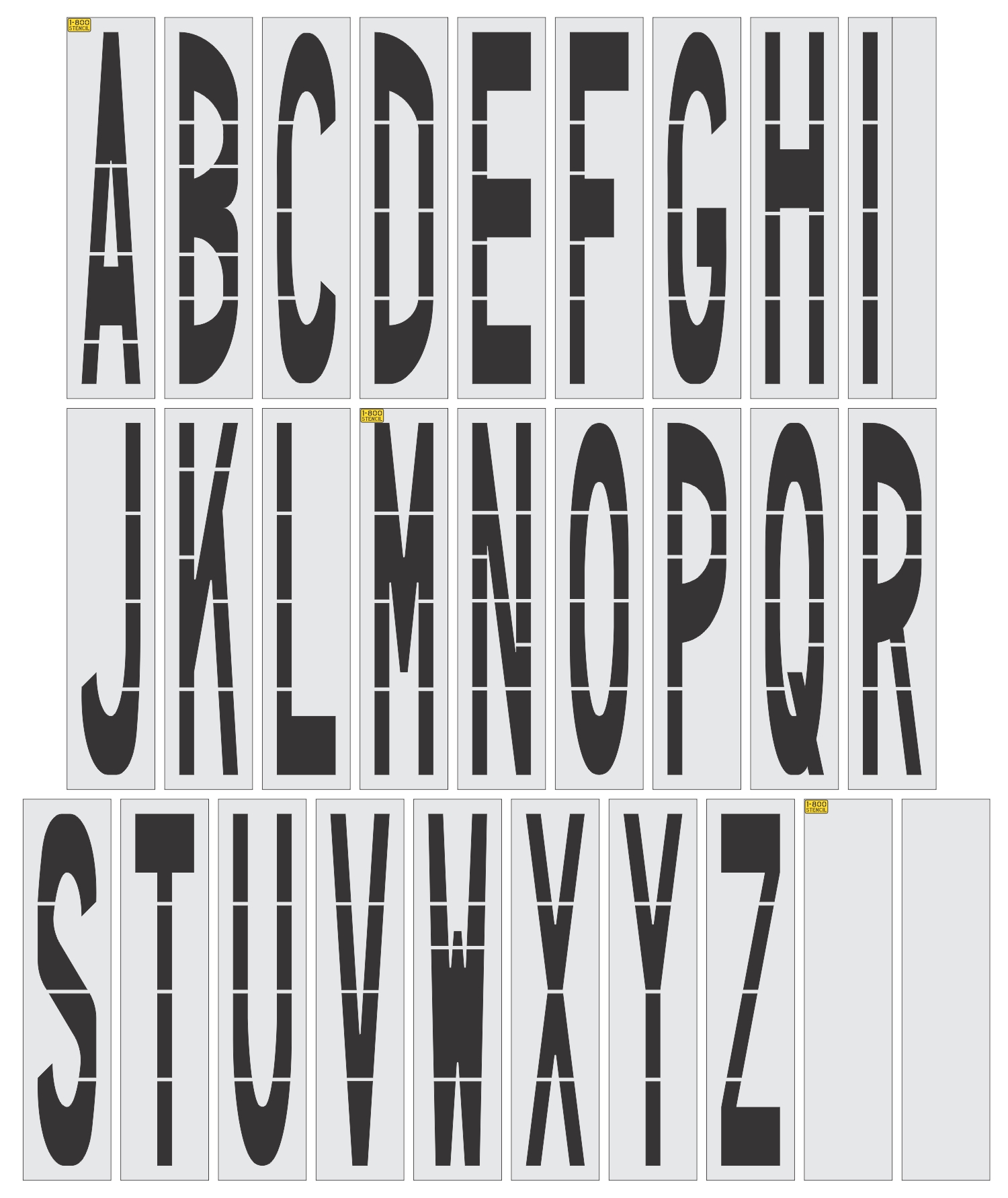 96" x 16" Alphabet Kit Stencil - RAE Products & Chemicals Corp ...