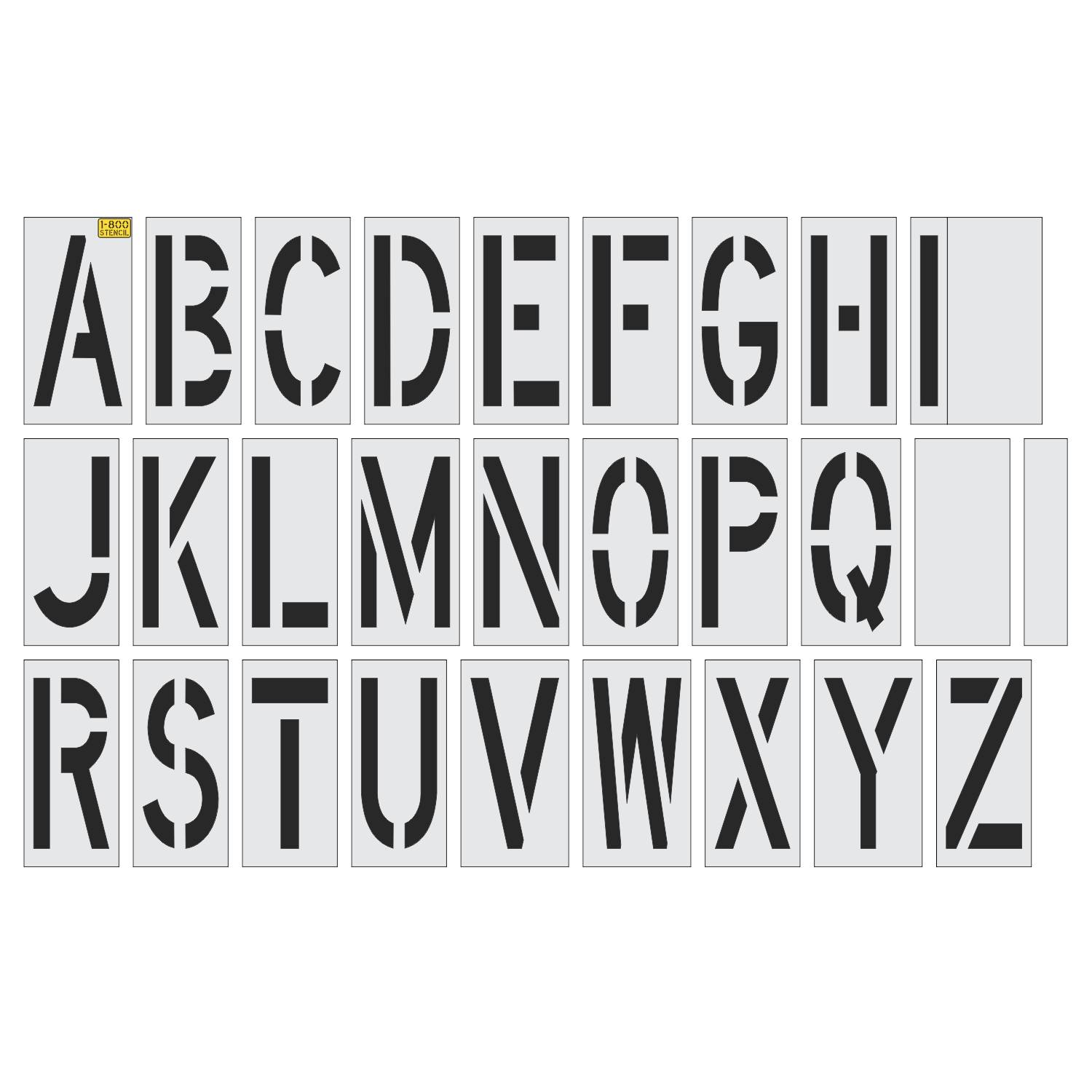 20" x 9" Alphabet Kit Stencil - RAE Products & Chemicals Corp ...