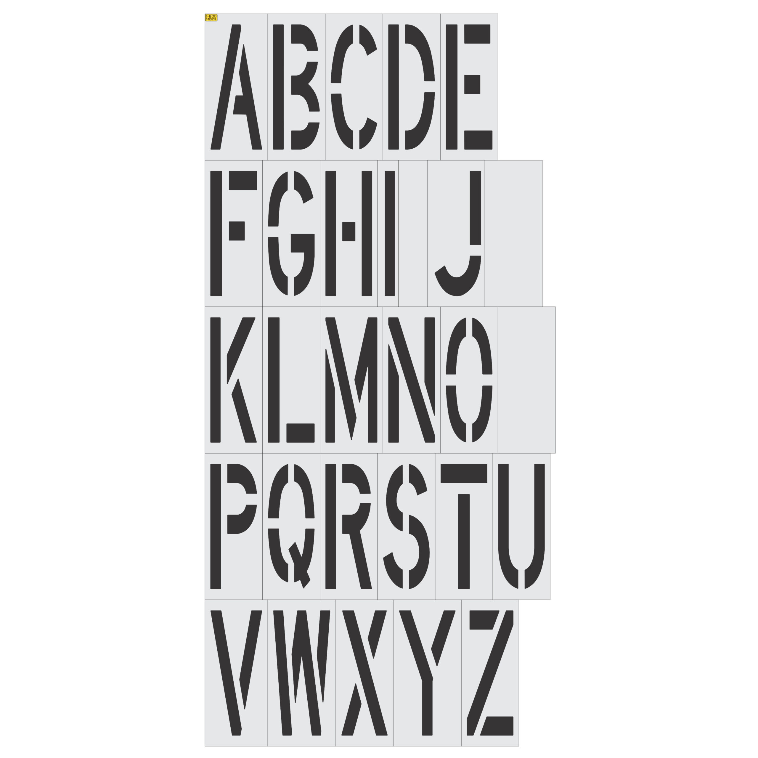 24" x 9" Alphabet Kit Stencil - RAE Products & Chemicals Corp ...
