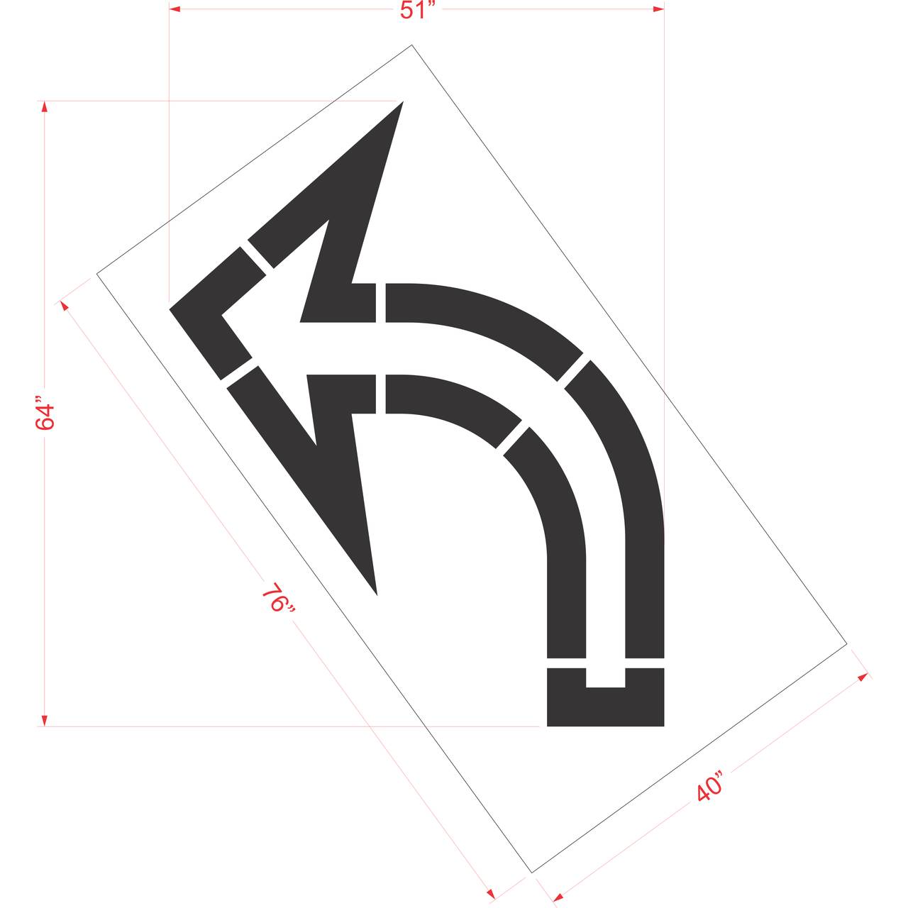 64" Walmart Turn Arrow Outline Stencil - RAE Products & Chemicals Corp ...