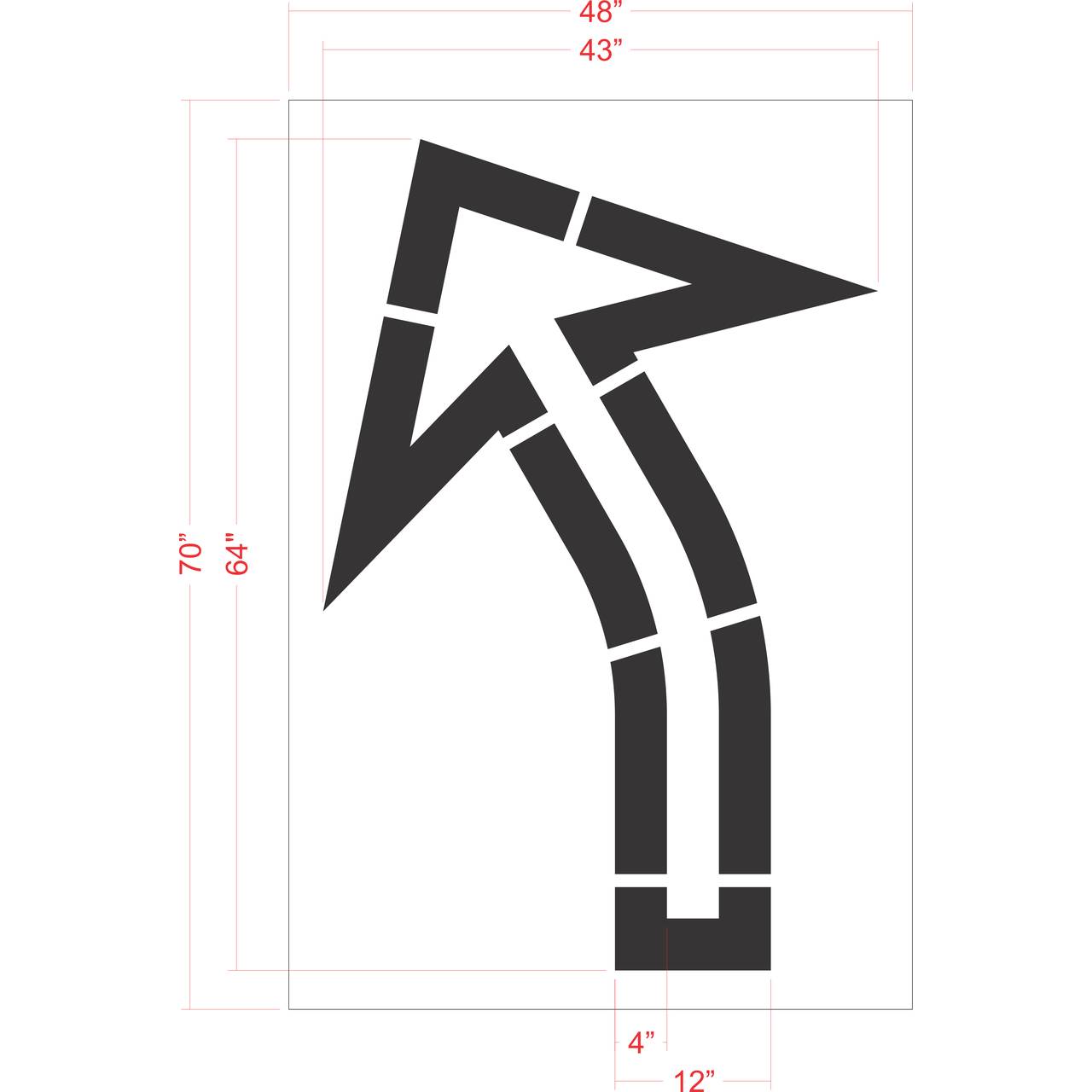 64" Walmart Slight Turn Arrow Outline Stencil - RAE Products ...