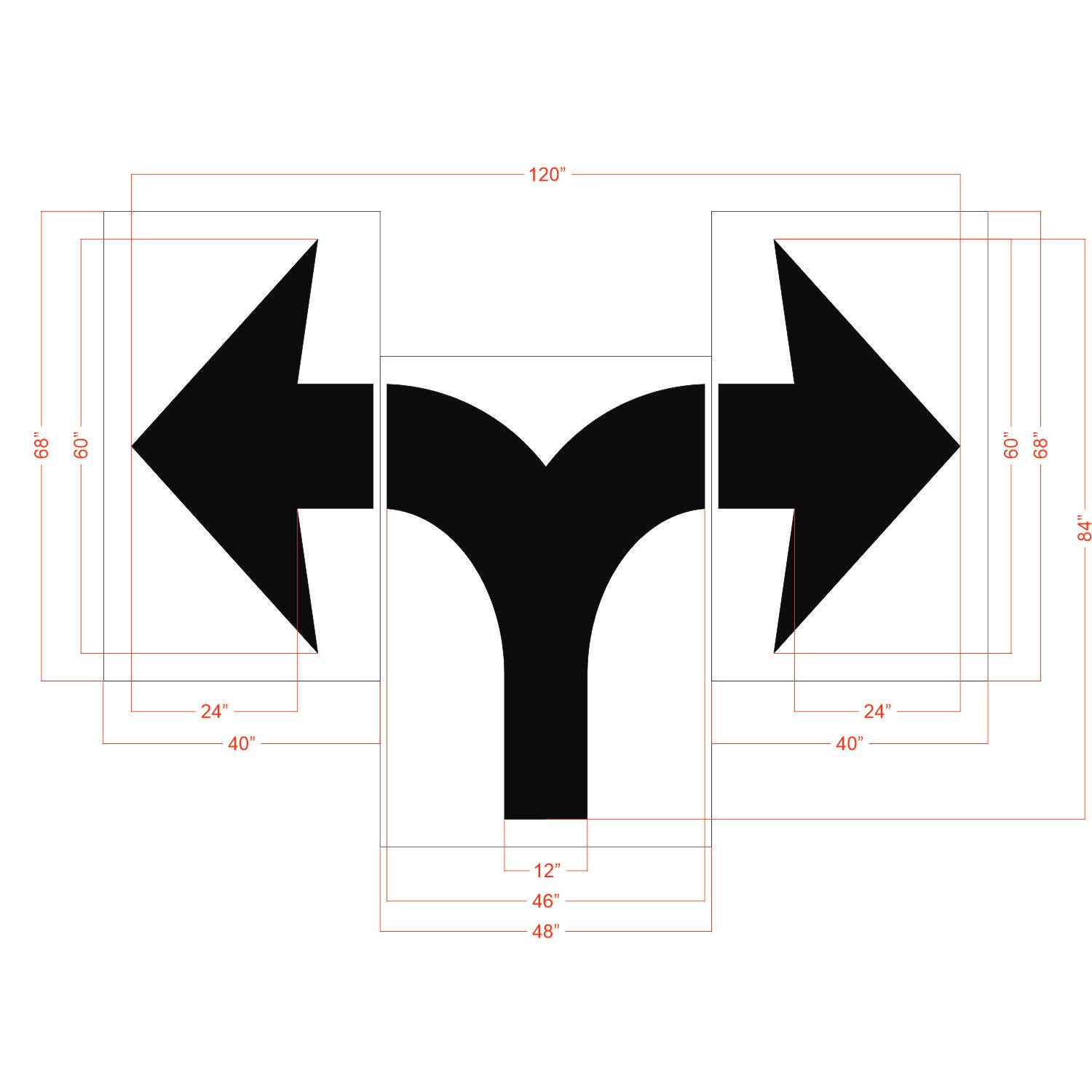 84" Amazon Left and Right Turn Arrow Stencil - RAE Products & Chemicals ...