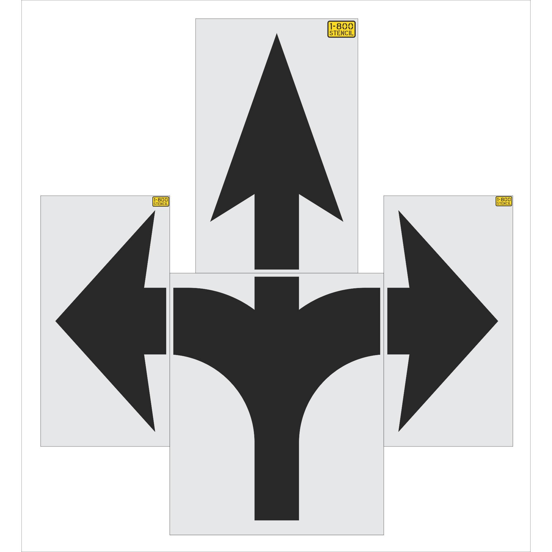 132" Amazon Left Straight Right Turn Arrow Stencil - RAE Products ...