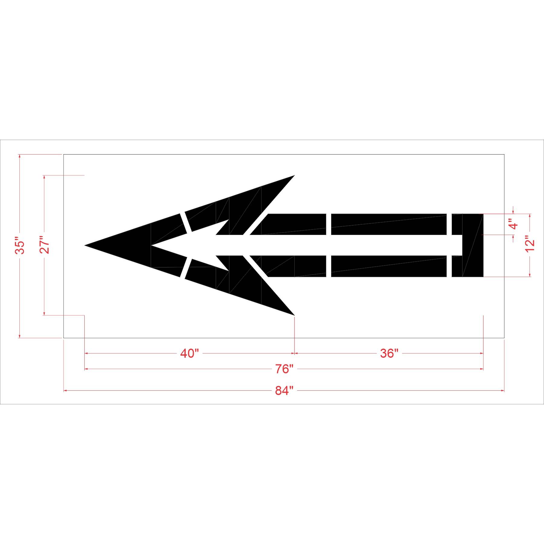76" Sams Club Straight Open Arrow Stencil - RAE Products & Chemicals ...