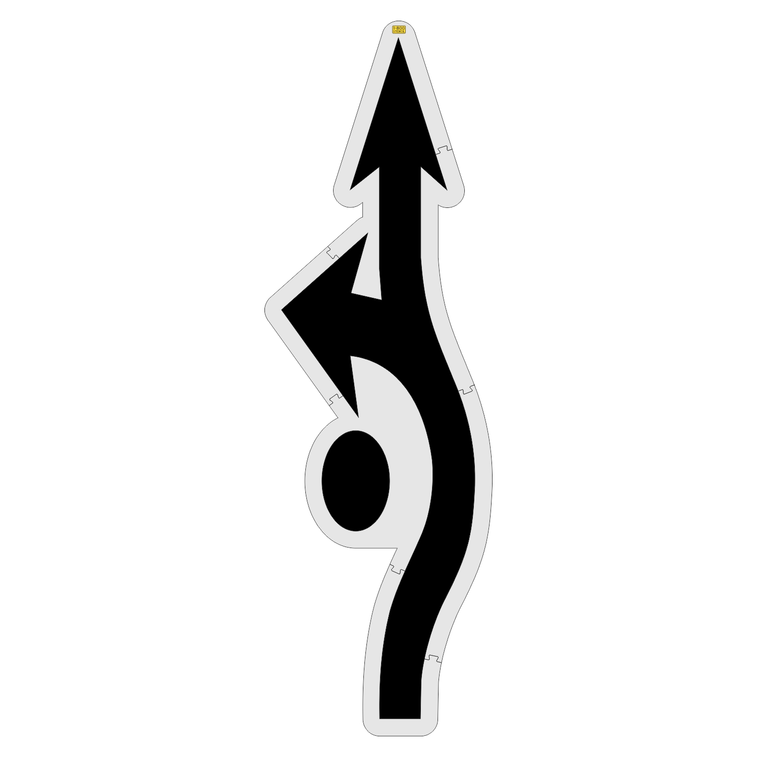 240" Colorado DOT Roundabout Left and Straight Arrow Stencil - RAE ...