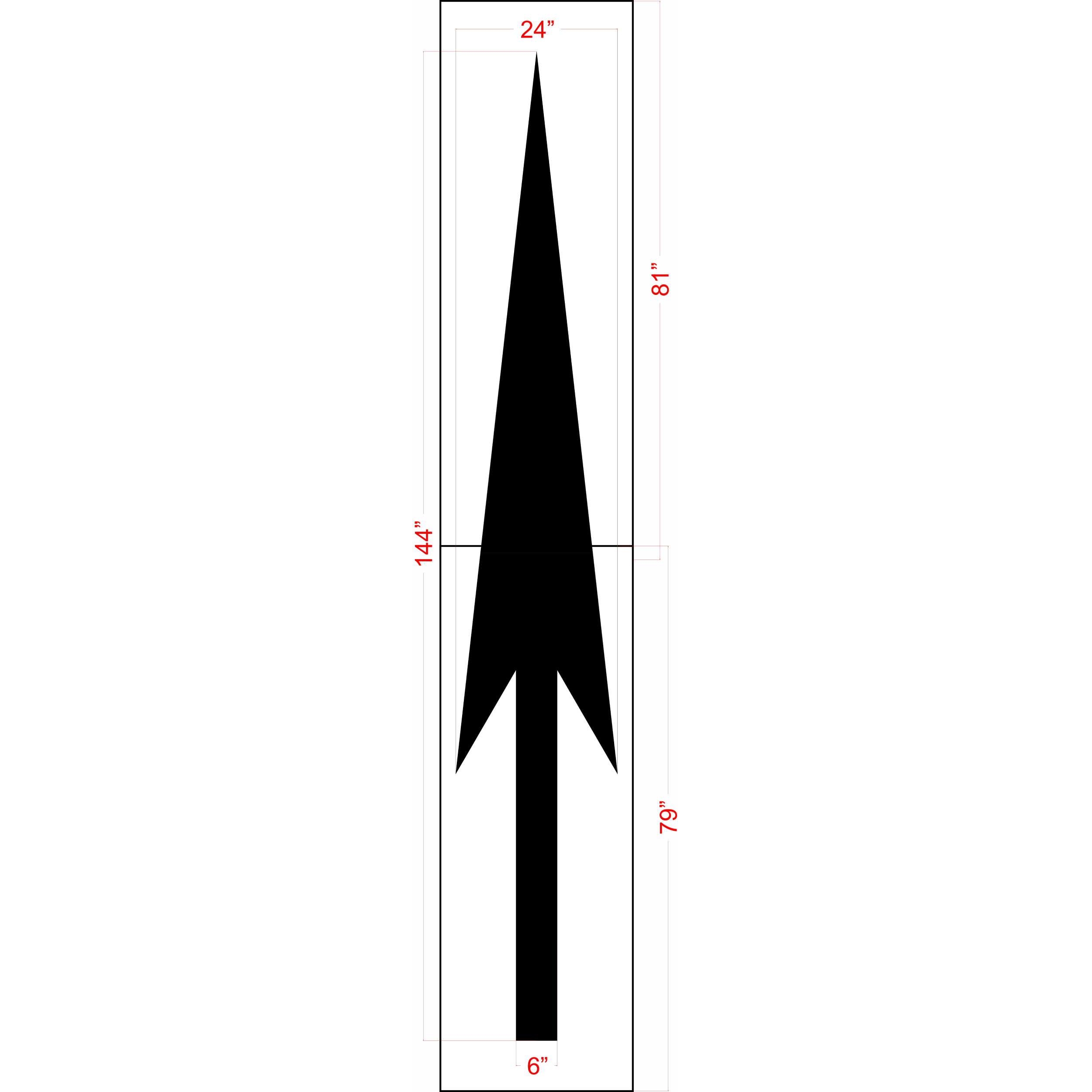 144" Pennsylvania DOT Elongated Straight Arrow Stencil - RAE Products ...
