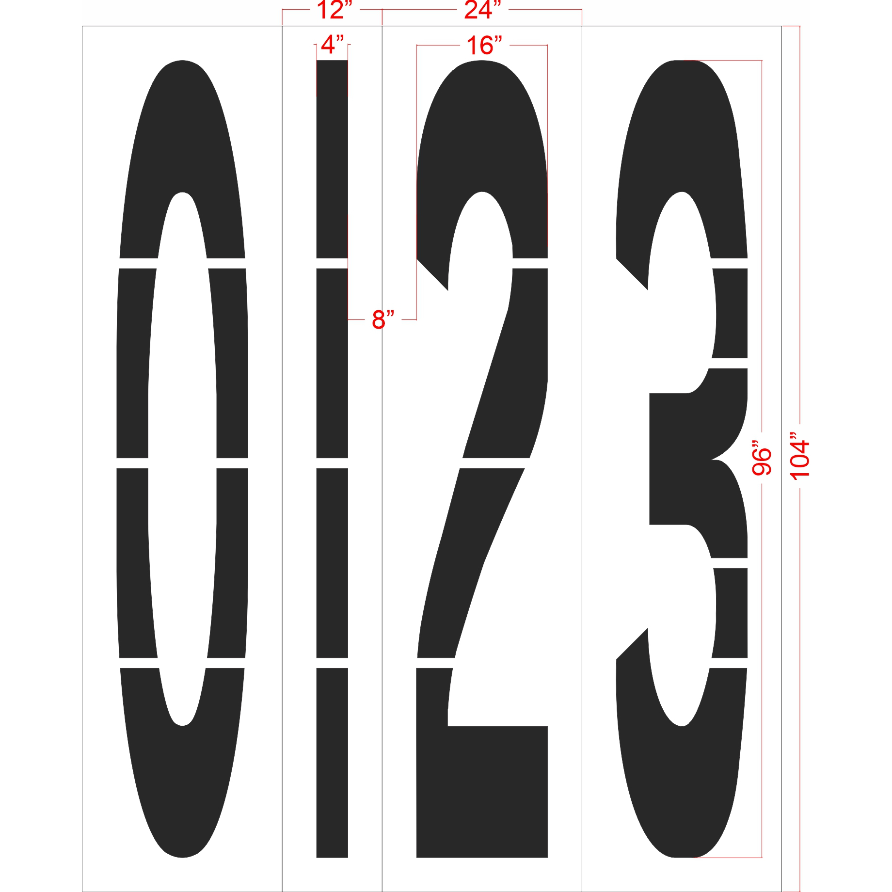 96" Texas DOT Number Stencil Kit - RAE Products & Chemicals Corp ...