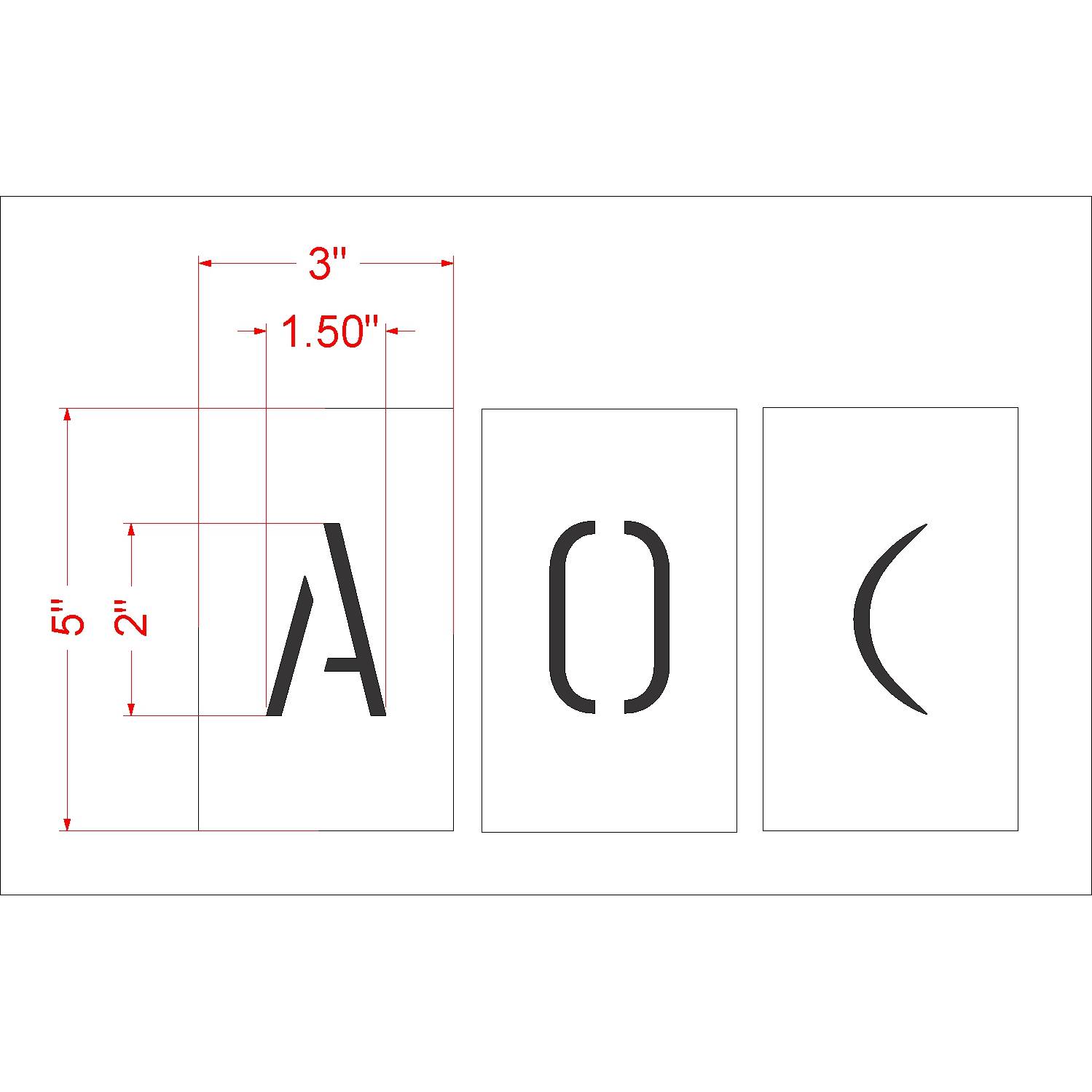 2" Alphabet and Number Mega Kit Stencil - RAE Products & Chemicals Corp ...