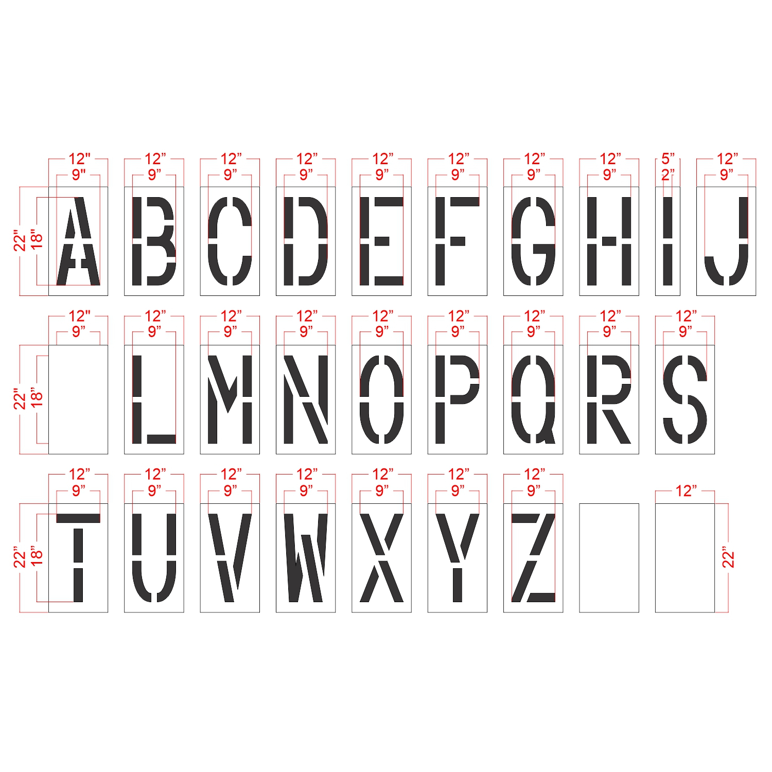 18" Alphabet Kit Stencil - RAE Products & Chemicals Corp. - Providing ...