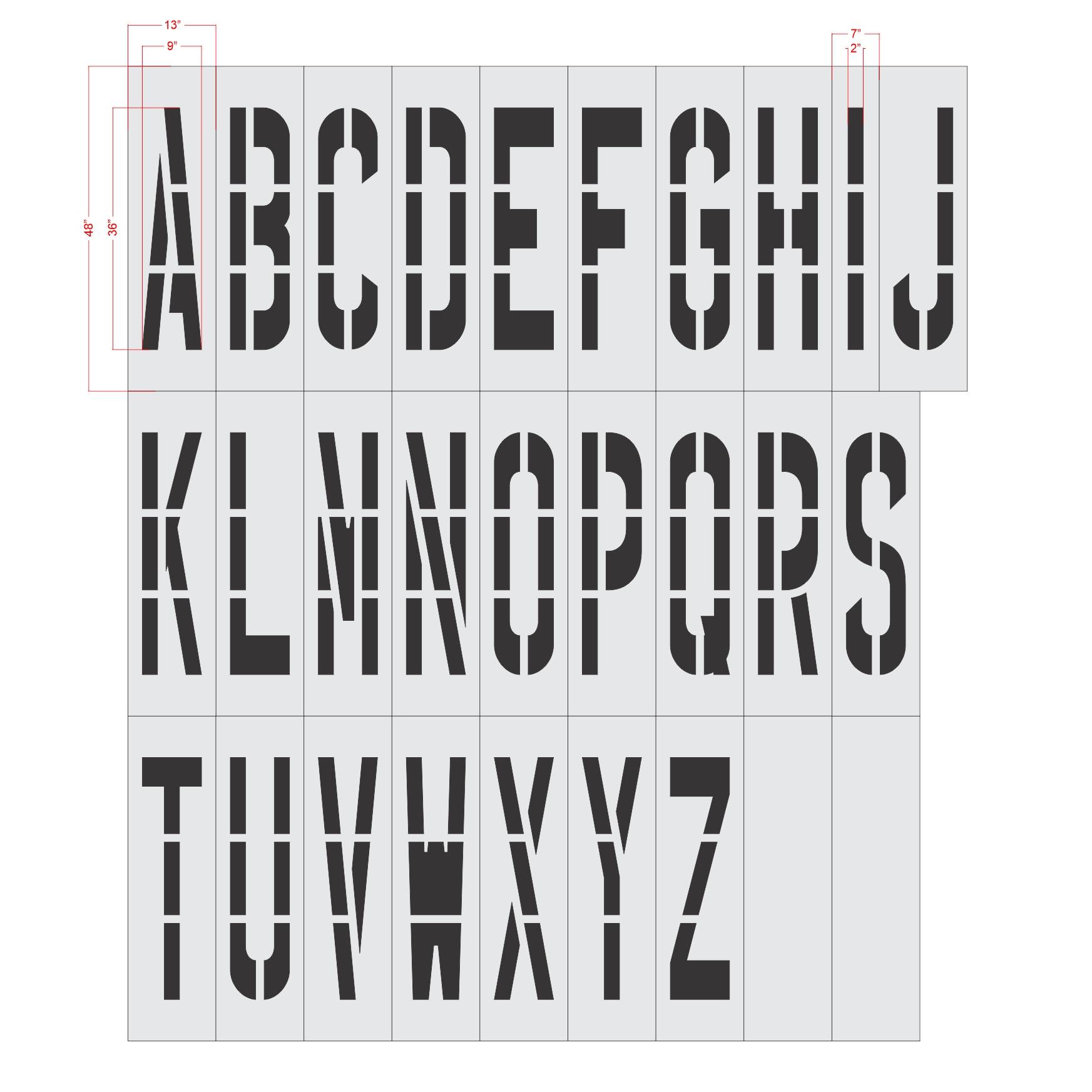 36" Alphabet Kit Stencil - RAE Products & Chemicals Corp. - Providing ...