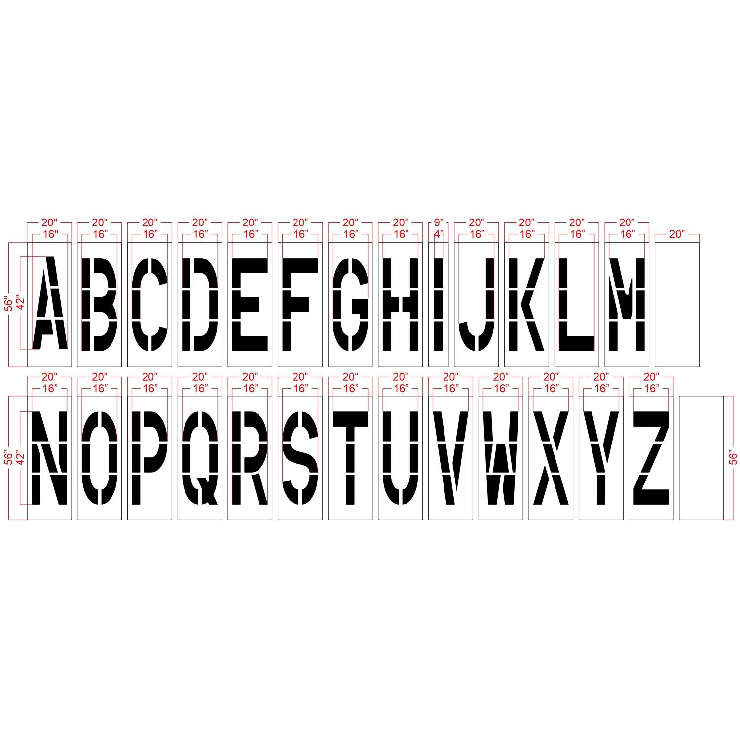 42" x 16" Alphabet Kit Stencil - RAE Products & Chemicals Corp ...