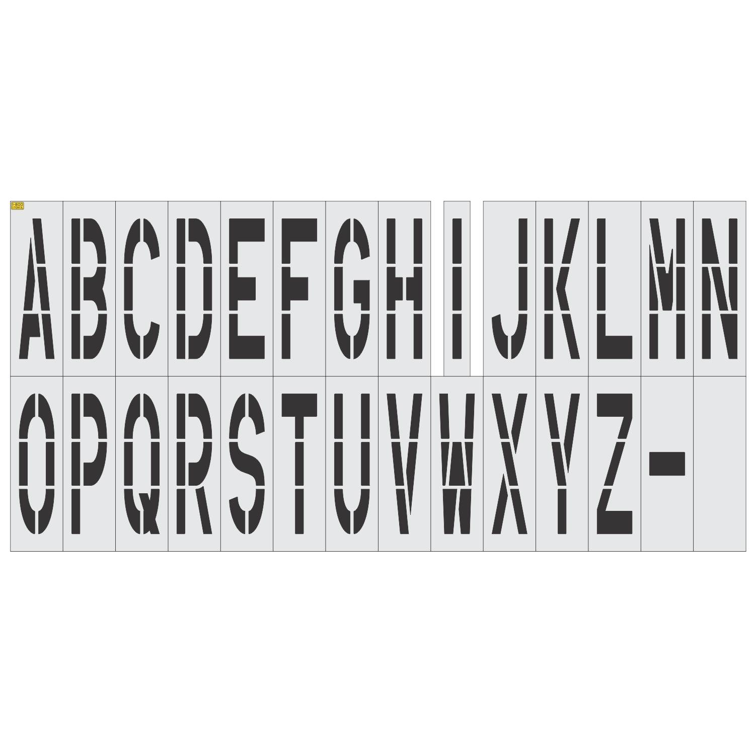60" x 16" Alphabet Kit Stencil - RAE Products & Chemicals Corp ...