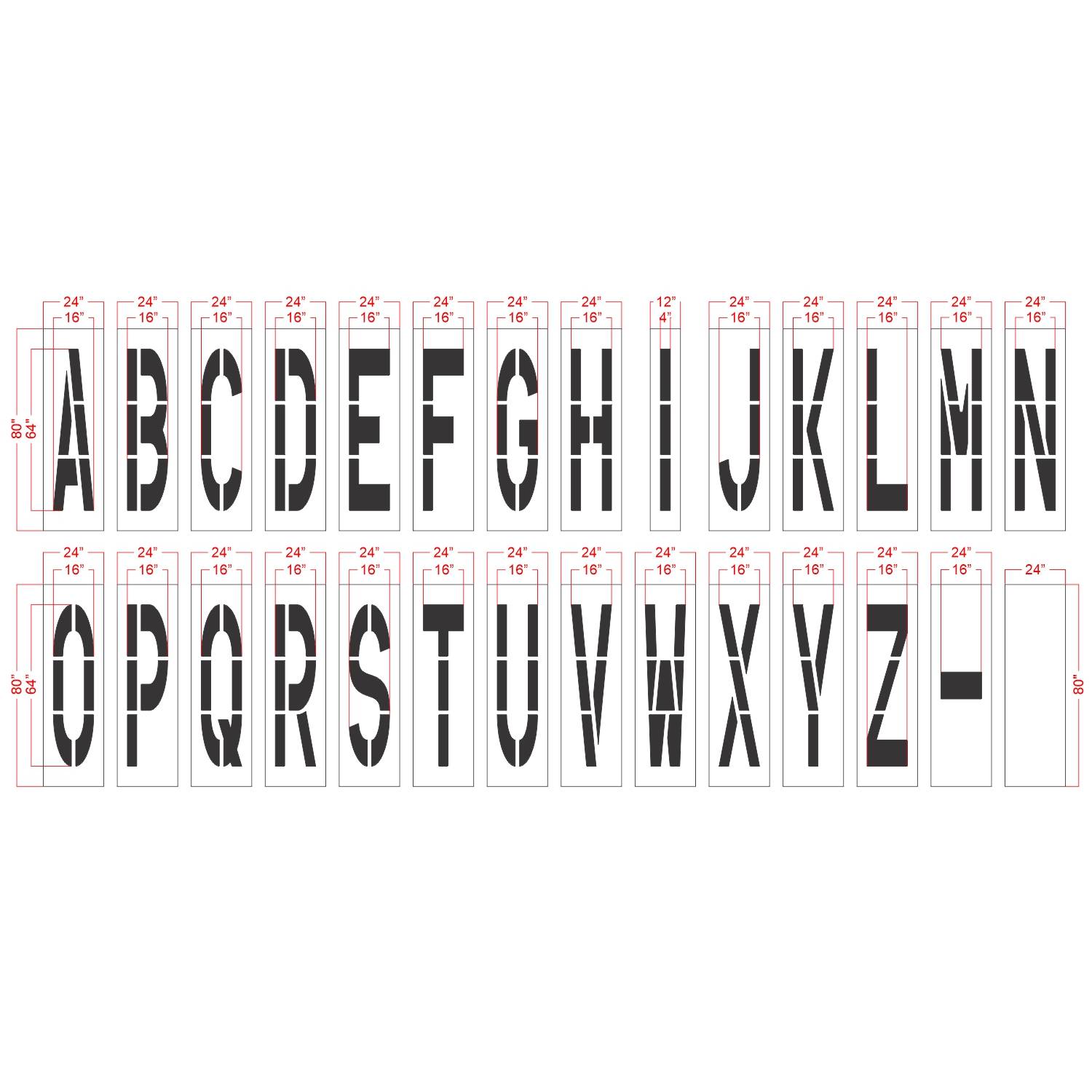 60" x 16" Alphabet Kit Stencil - RAE Products & Chemicals Corp ...