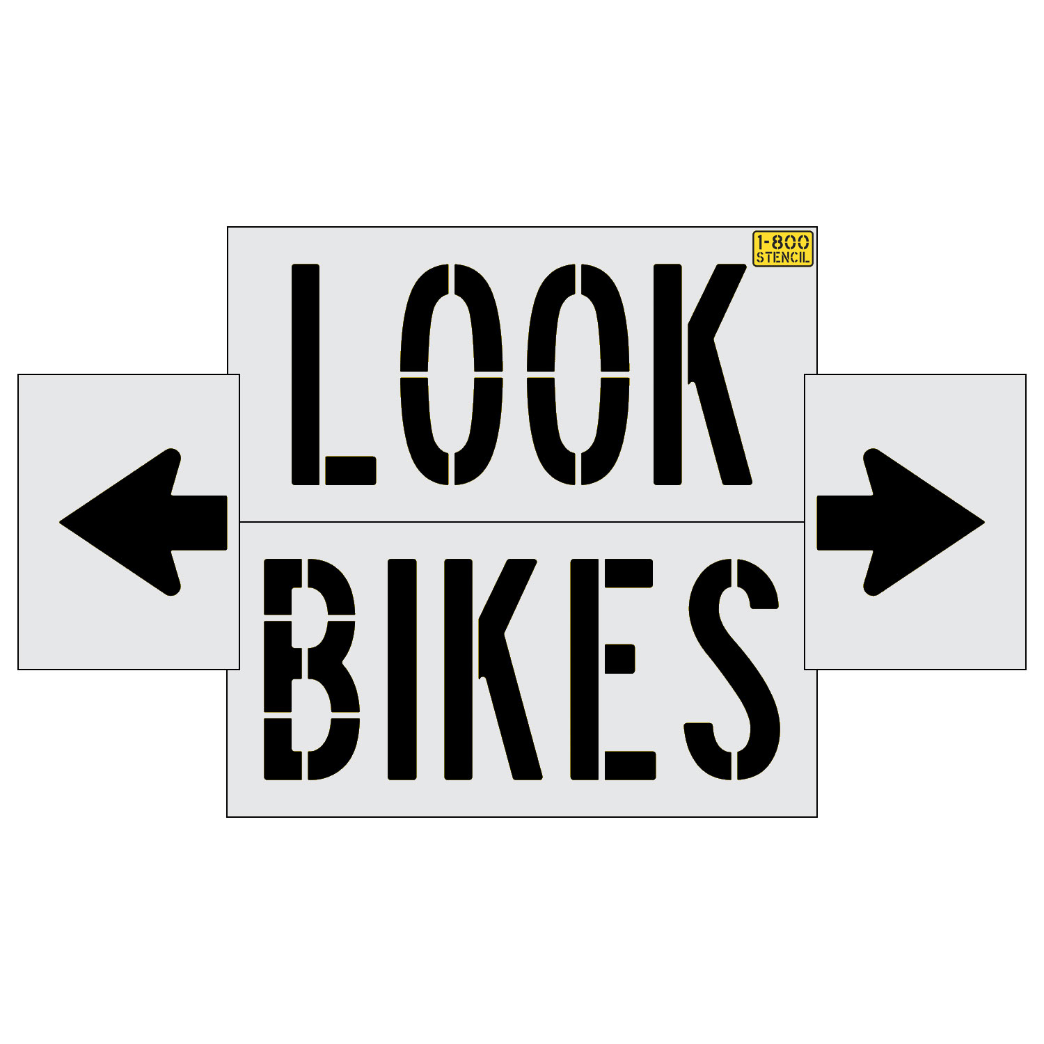 84" Look for Bikes with Arrows Stencil - RAE Products & Chemicals Corp ...