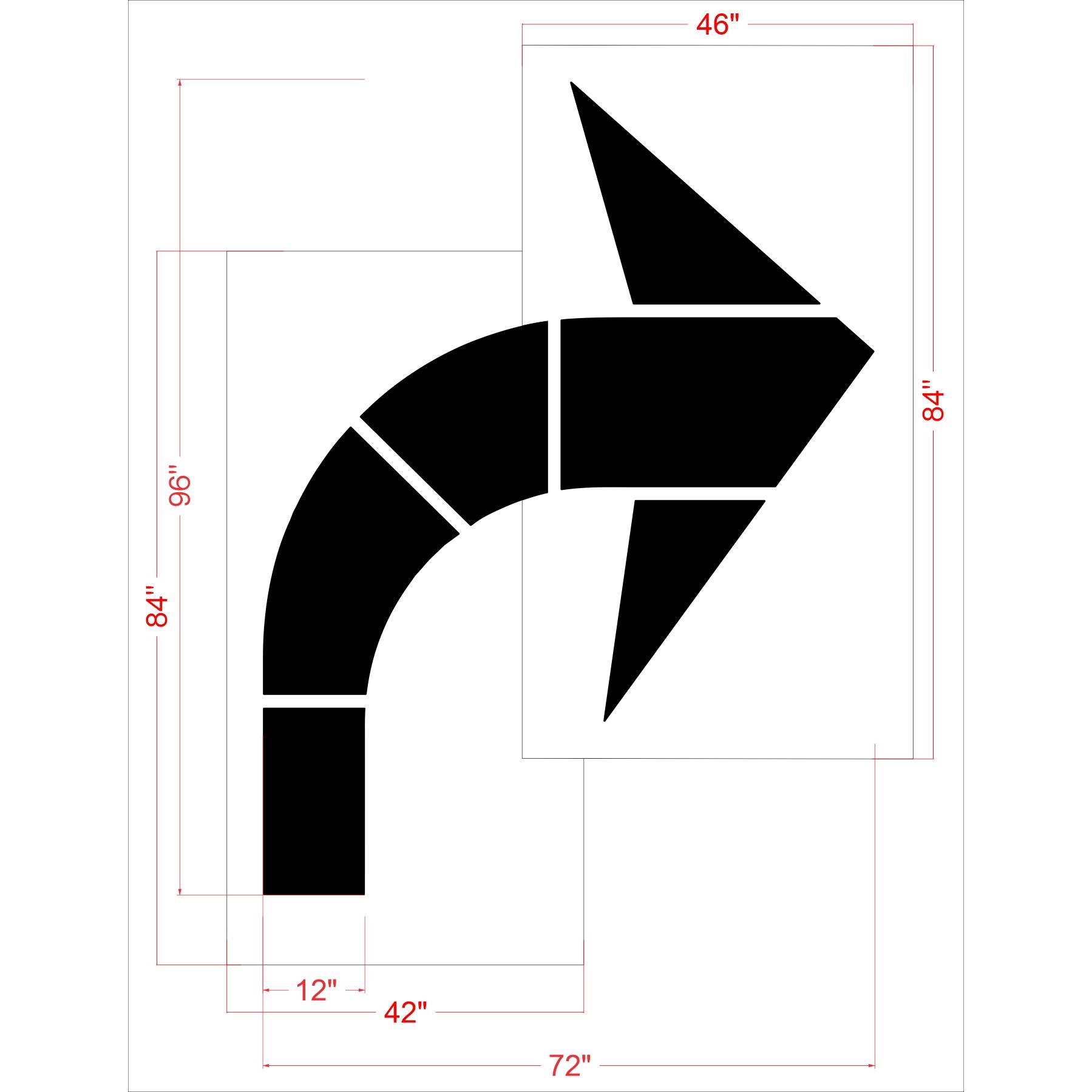 96" Sams Club Right Turn Arrow Stencil - RAE Products & Chemicals Corp ...