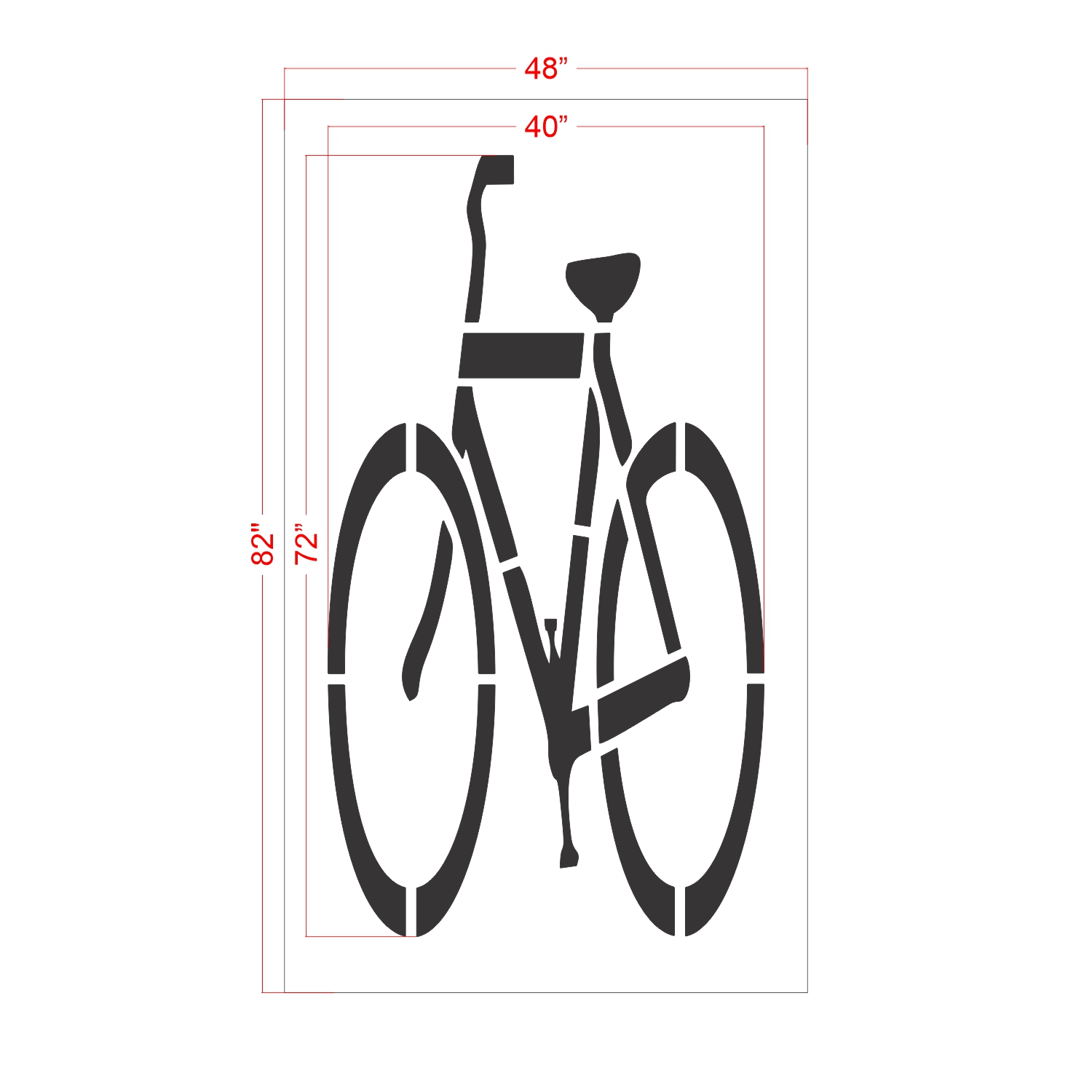 72" California DOT Bike Lane Symbol Stencil - RAE Products & Chemicals ...