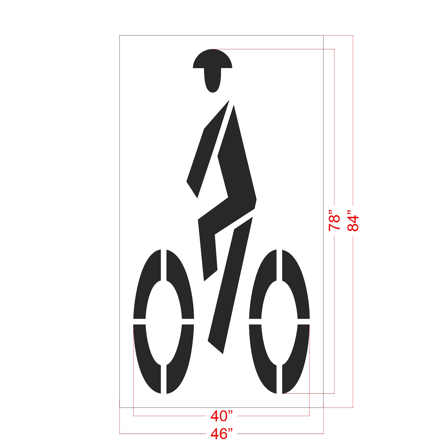78" California DOT Bike Lane Symbol Stencil - RAE Products & Chemicals ...