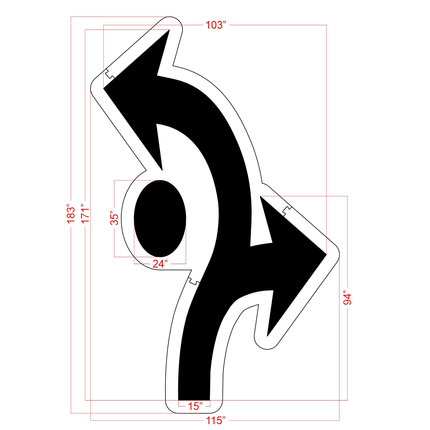 171" Colorado DOT Roundabout Left and Right Arrow Stencil - RAE ...