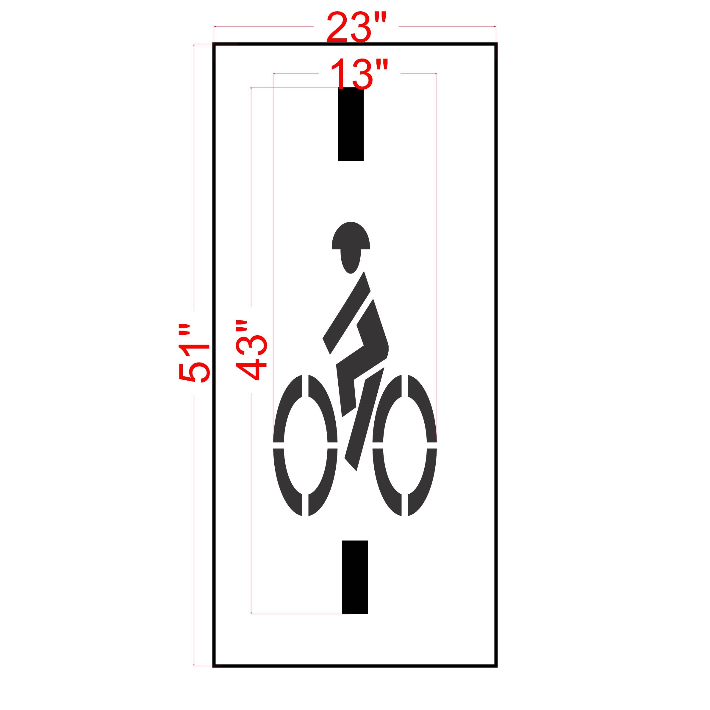 24" Massachusetts DOT Bike Lane with Dashes Stencil - RAE Products ...