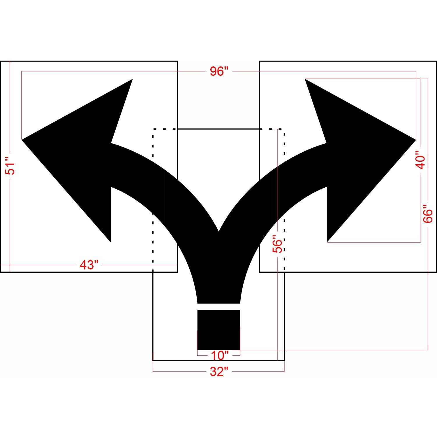 66" New York DOT Lane Split Arrow Stencil - RAE Products & Chemicals ...