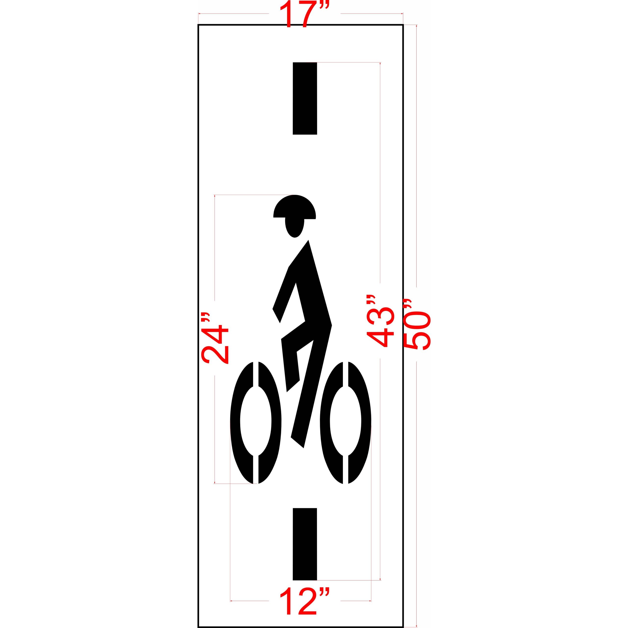 43" Seattle DOT Bike Lane with Dashes Stencil - RAE Products ...