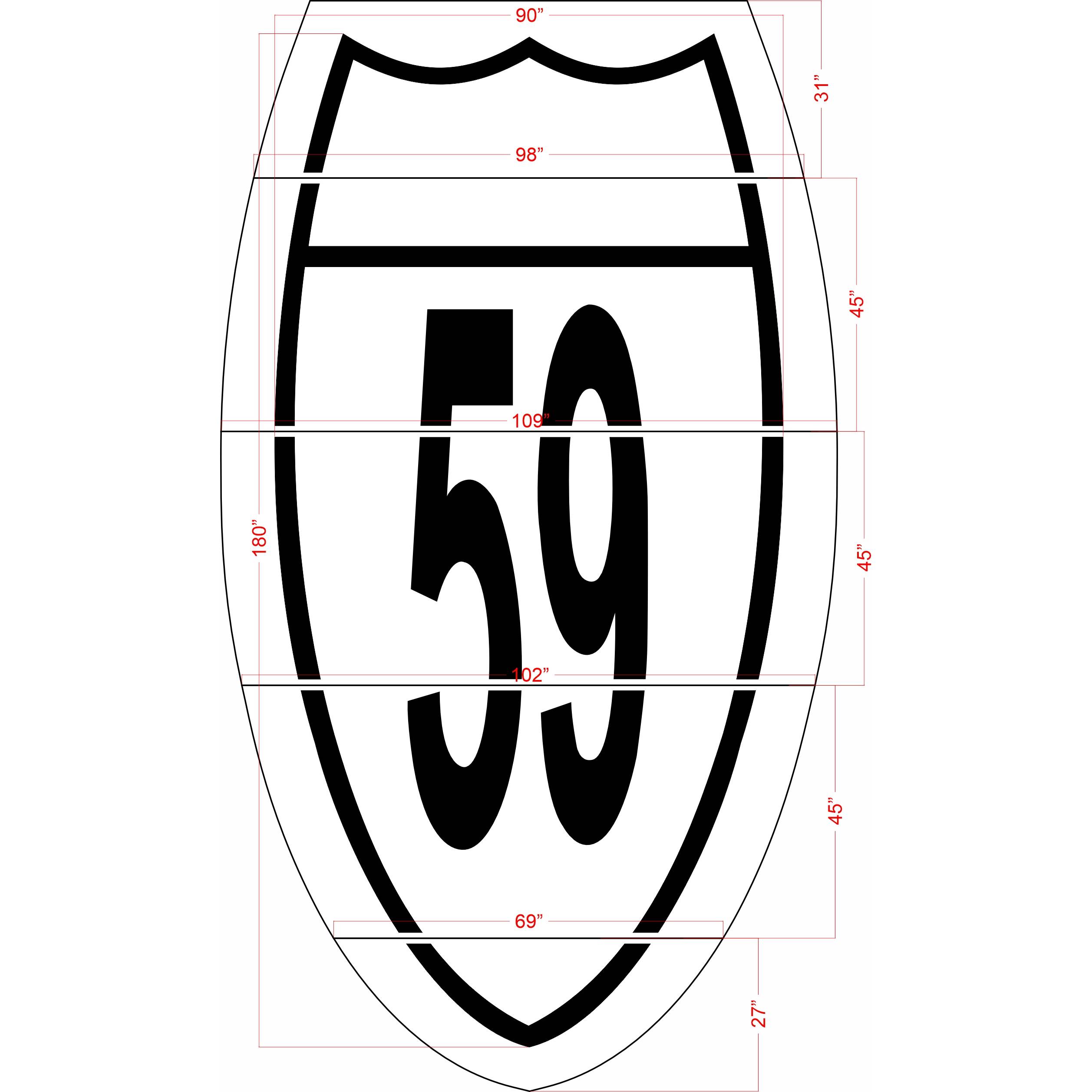 180" Louisiana DOT 59 Interstate Shield Stencil - RAE Products ...