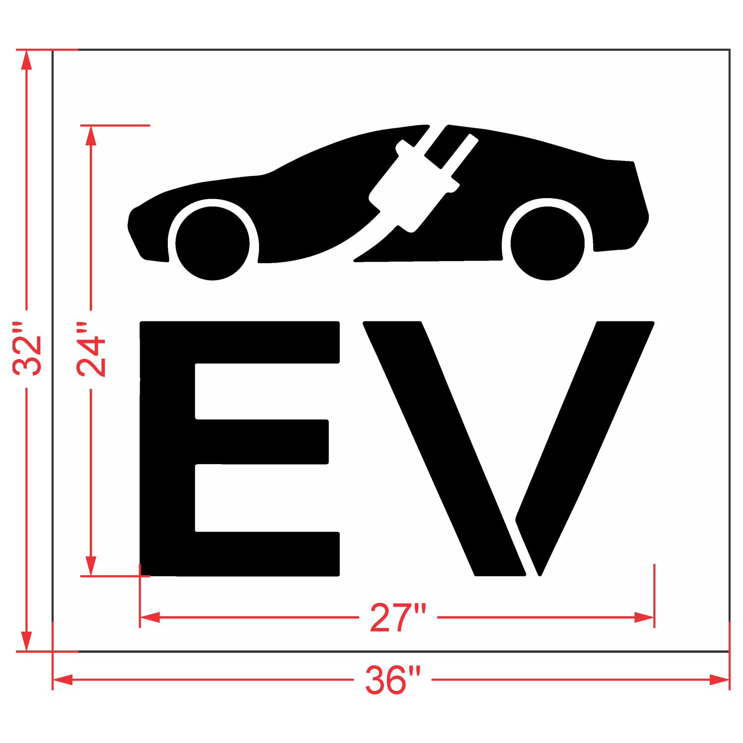 Electric Vehicle Symbol Stencil (24"-48") - RAE Products & Chemicals ...