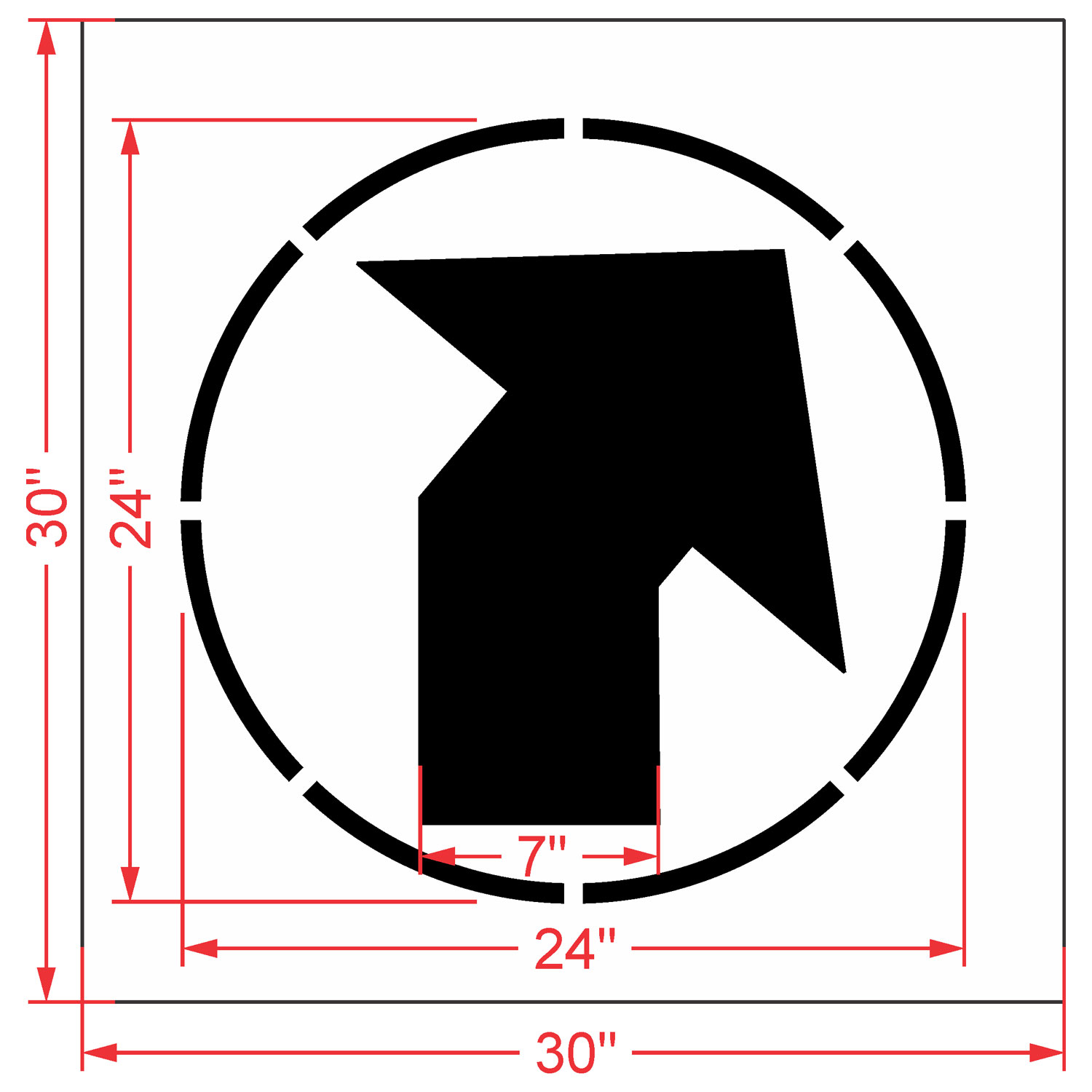 24" INDUSTRIAL ANGLED ARROW Stencil - RAE Products & Chemicals Corp ...