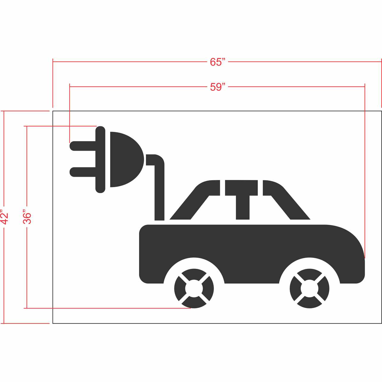 36" EV Car Symbol with Plug Stencil - RAE Products & Chemicals Corp ...