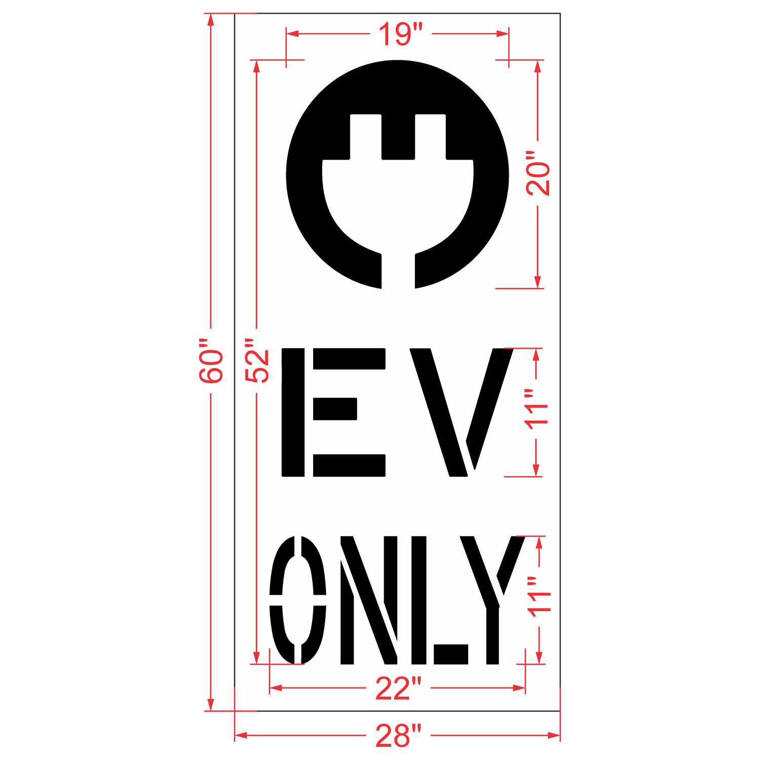 52" EV Only Symbol Plug Stencil - RAE Products & Chemicals Corp ...